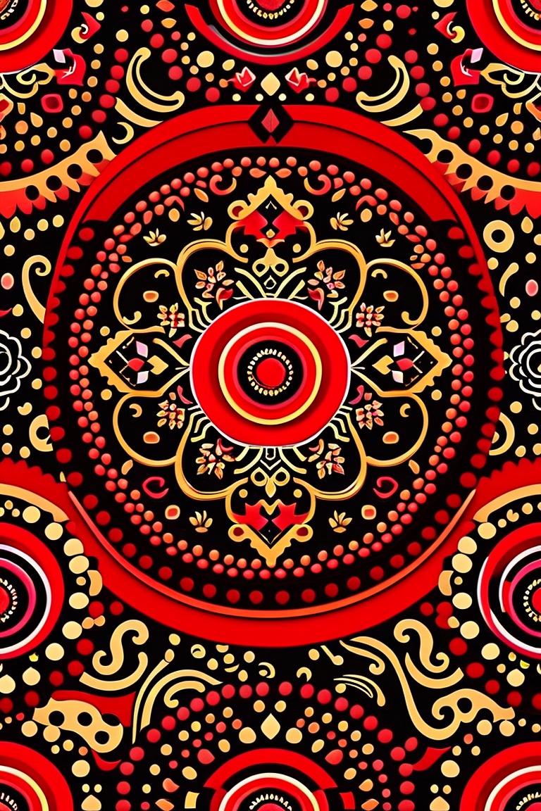 Lexica - Seamless pattern, indonesia culture, red and black, 4k, detail