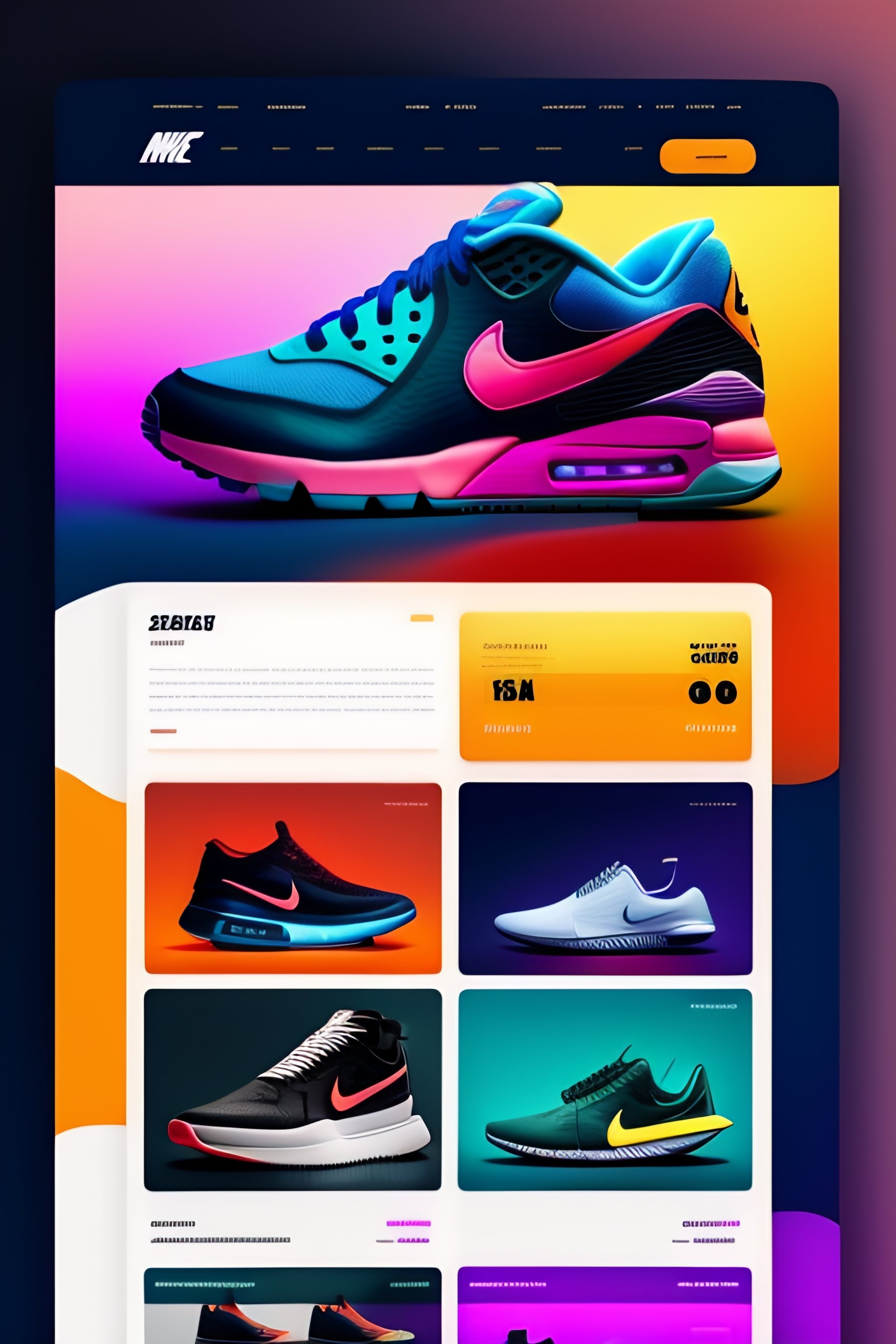 Lexica - Shoes ecommerce, website landing page designs, attractive colours, aesthetic lighting ...