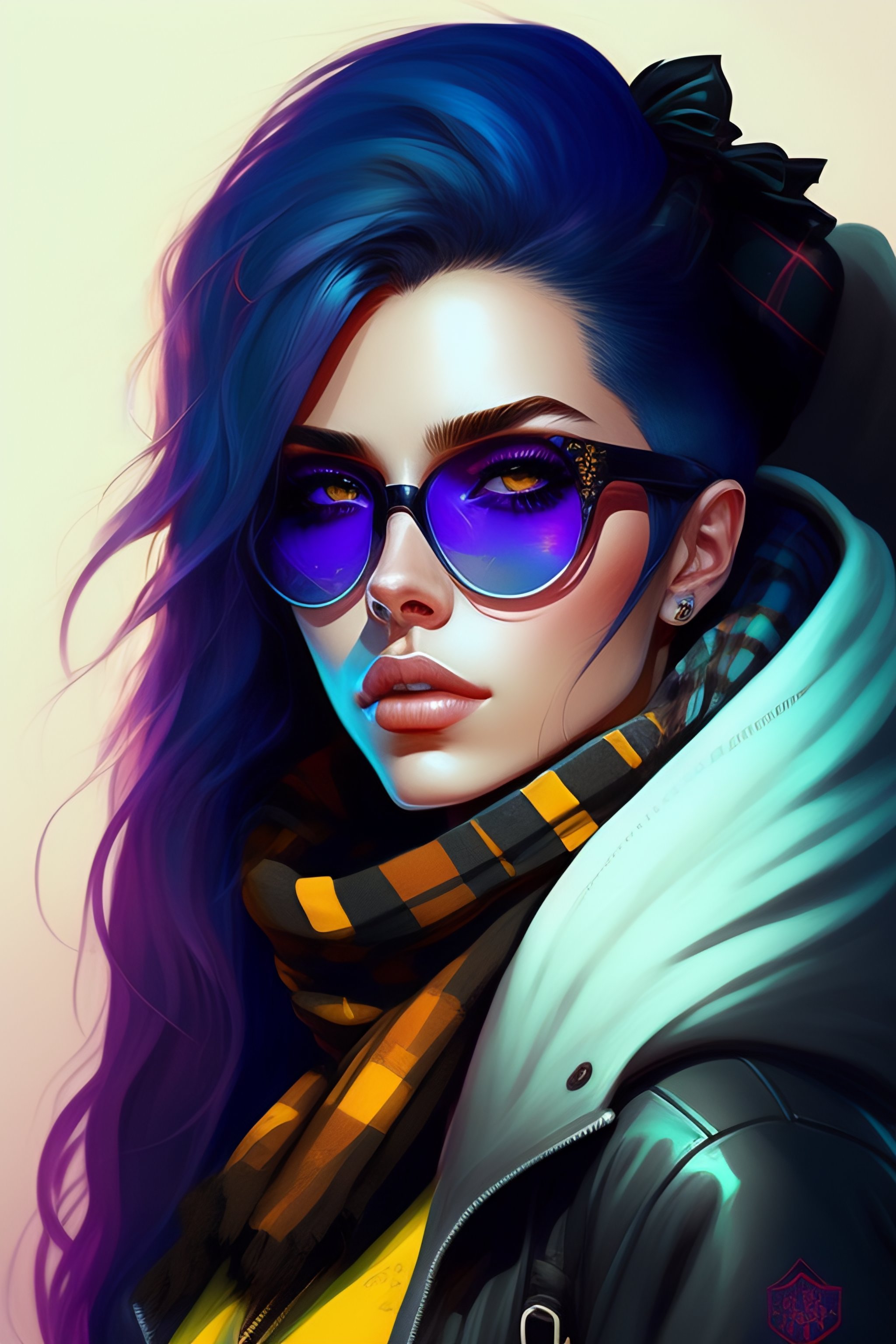 Lexica - Highly detailed portrait of a sewer emo punk lady student ...