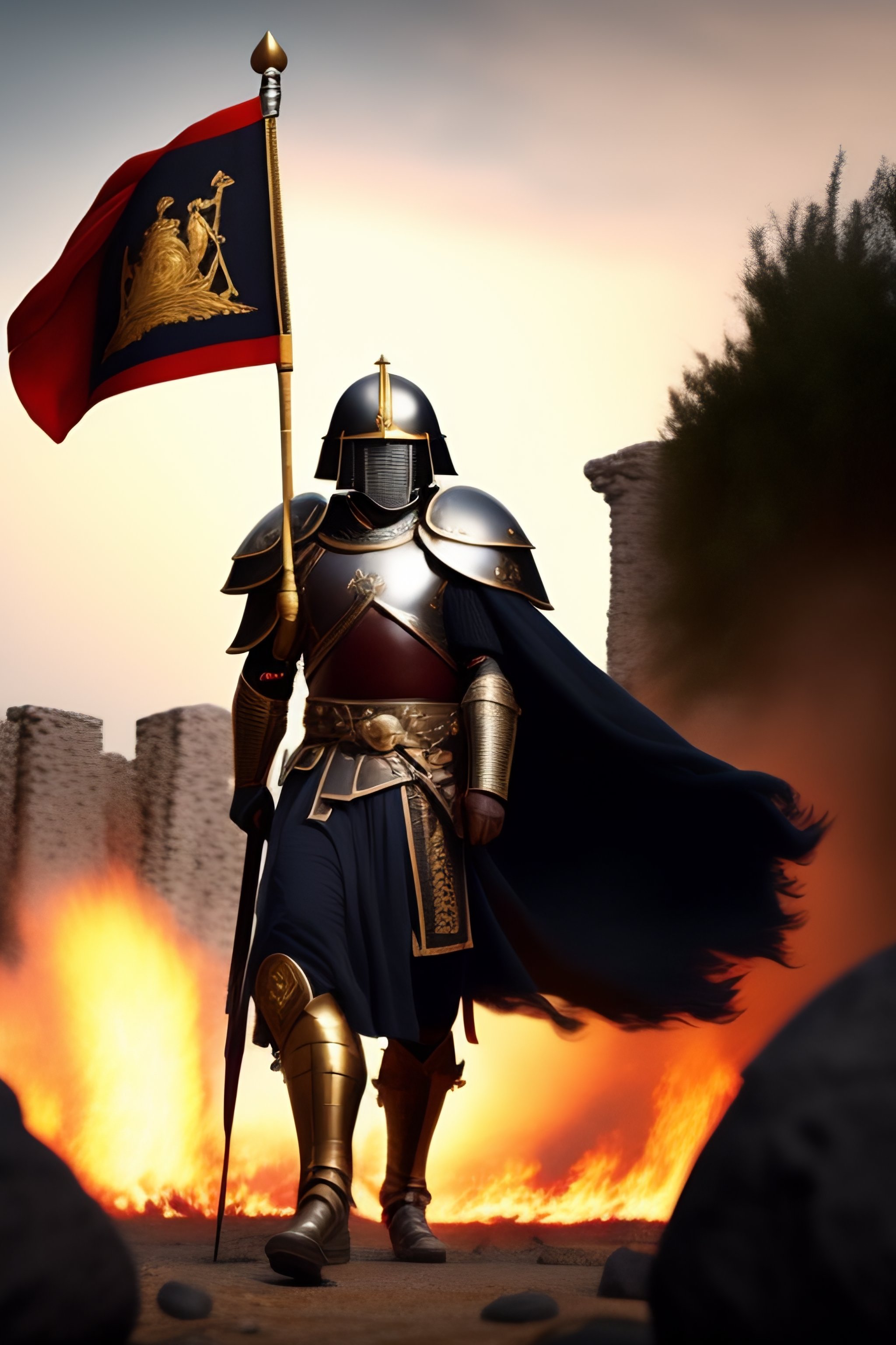 Lexica - A roman legion besieging a distant black fortress on scorched ...