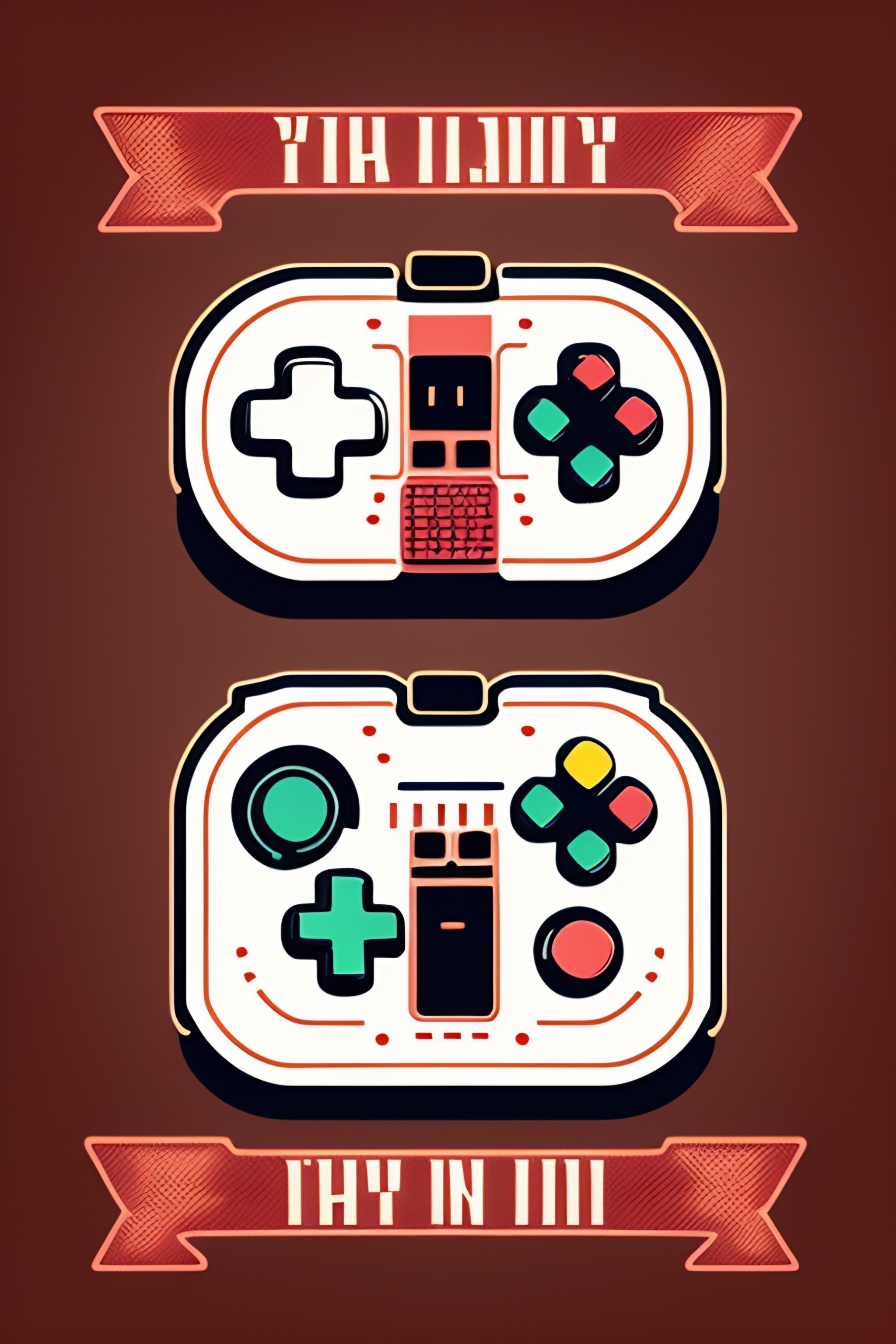 Lexica - Two game controller, hearts, Valentine's Day, retro style ...