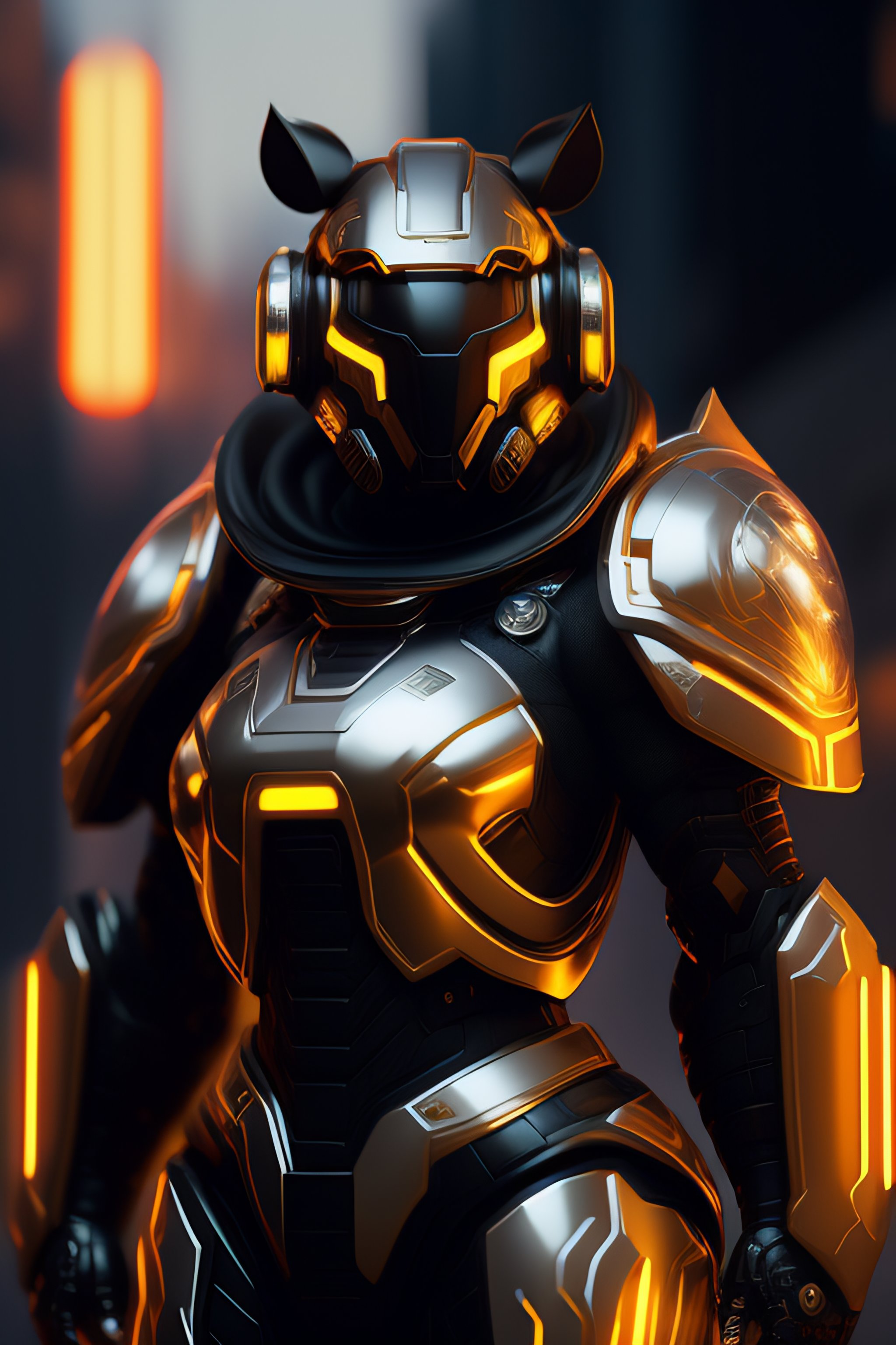 Lexica - A black white guinea pig as the doomslayer, realistic scifi ...