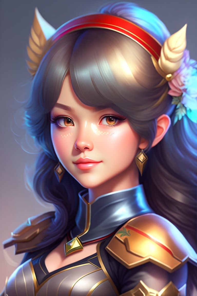 Lexica - Beautiful, miya mobile legend, chibi version, hyper woman ...