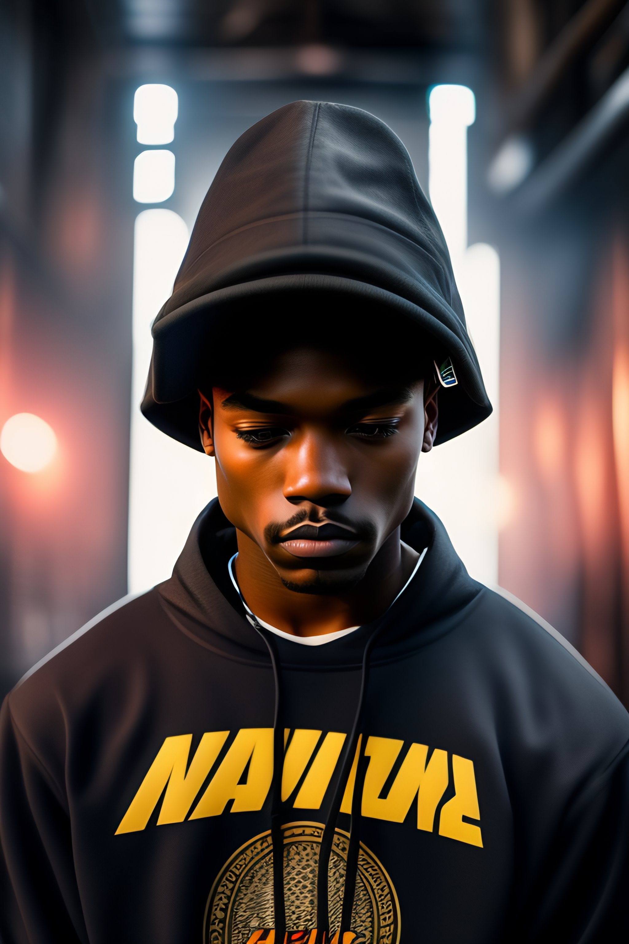 Lexica - Model in a Vans sweatshirt, metalcore