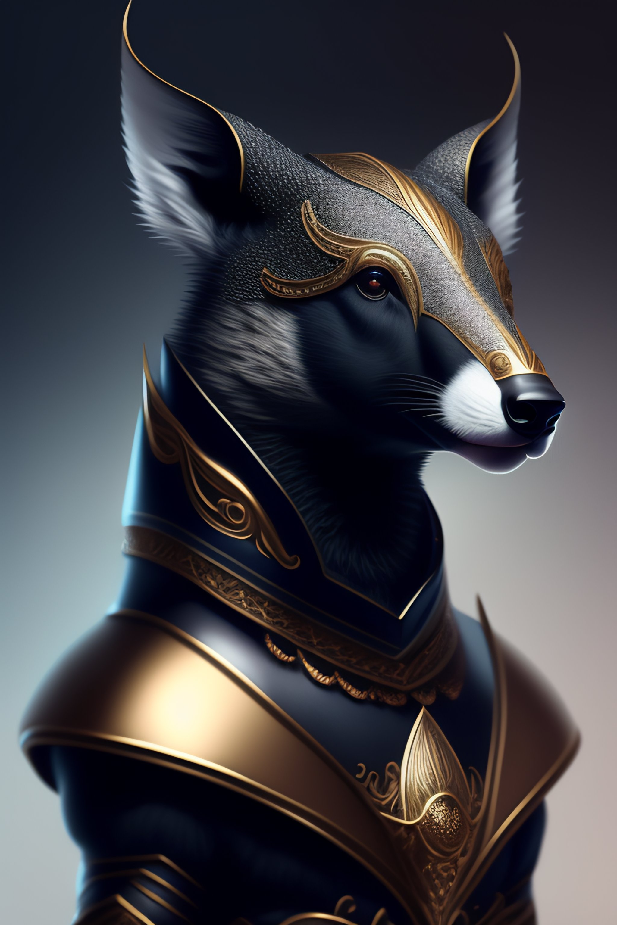 Lexica - Anthropomorphic triangle brain in edgy darkiron badger demon ...