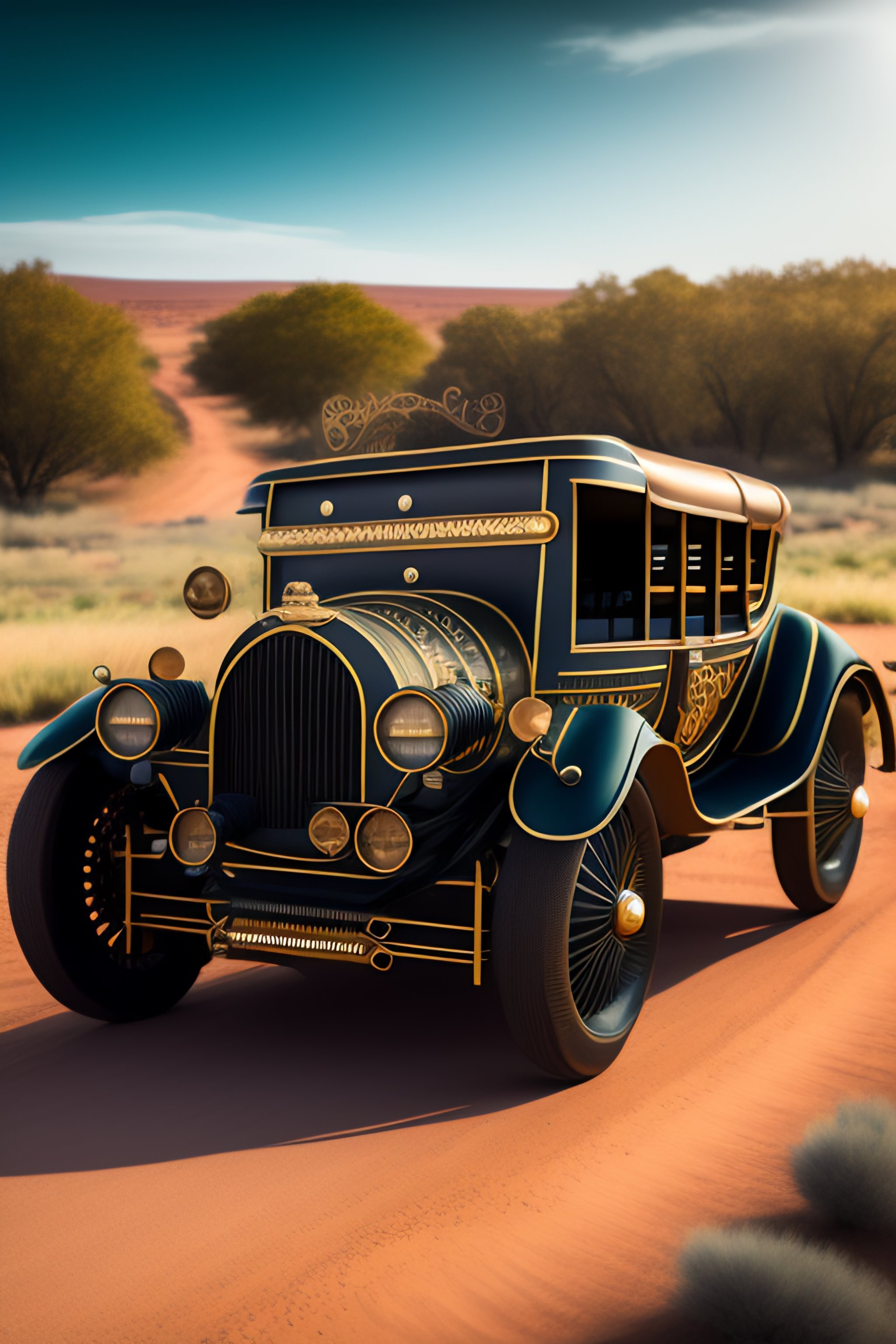 Lexica - RIBBON STEAMPUNK CAR, a sign that says OFF-ROAD MY PASSION ...