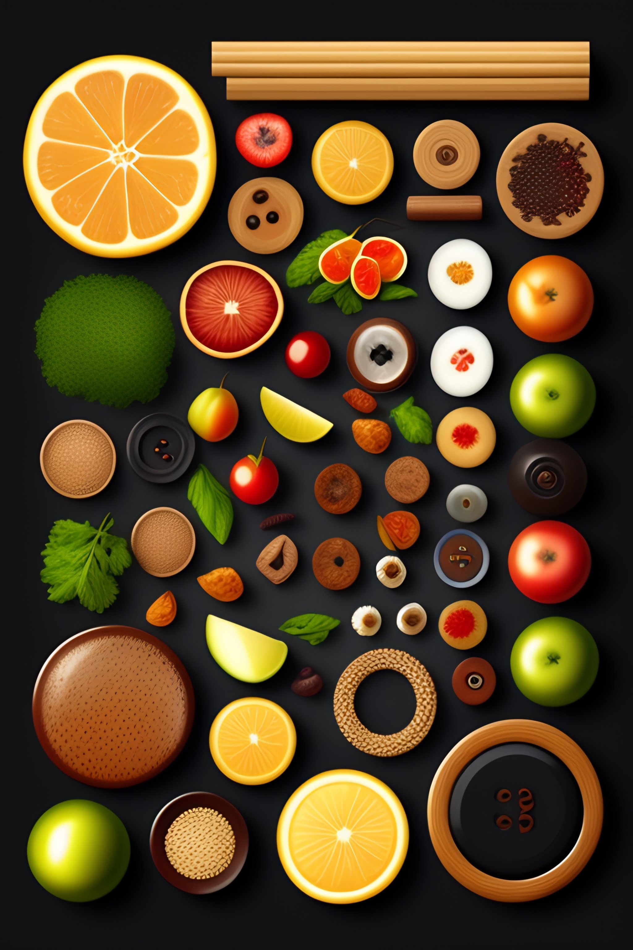 Lexica - Buttons design, elements kit, food