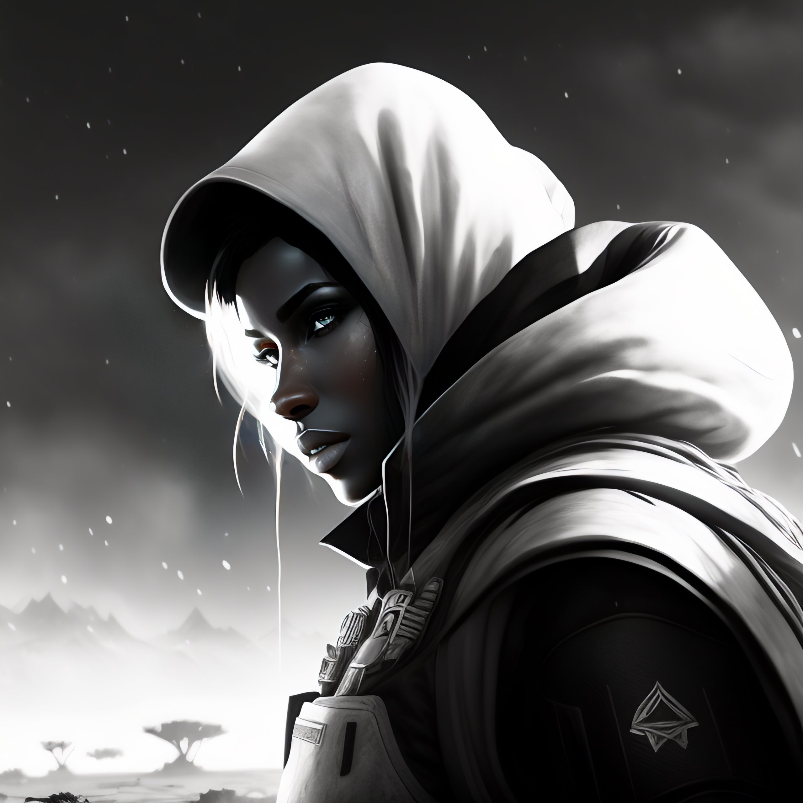 Lexica - Hand scketch of a destiny 2 character at midnight. in a ...