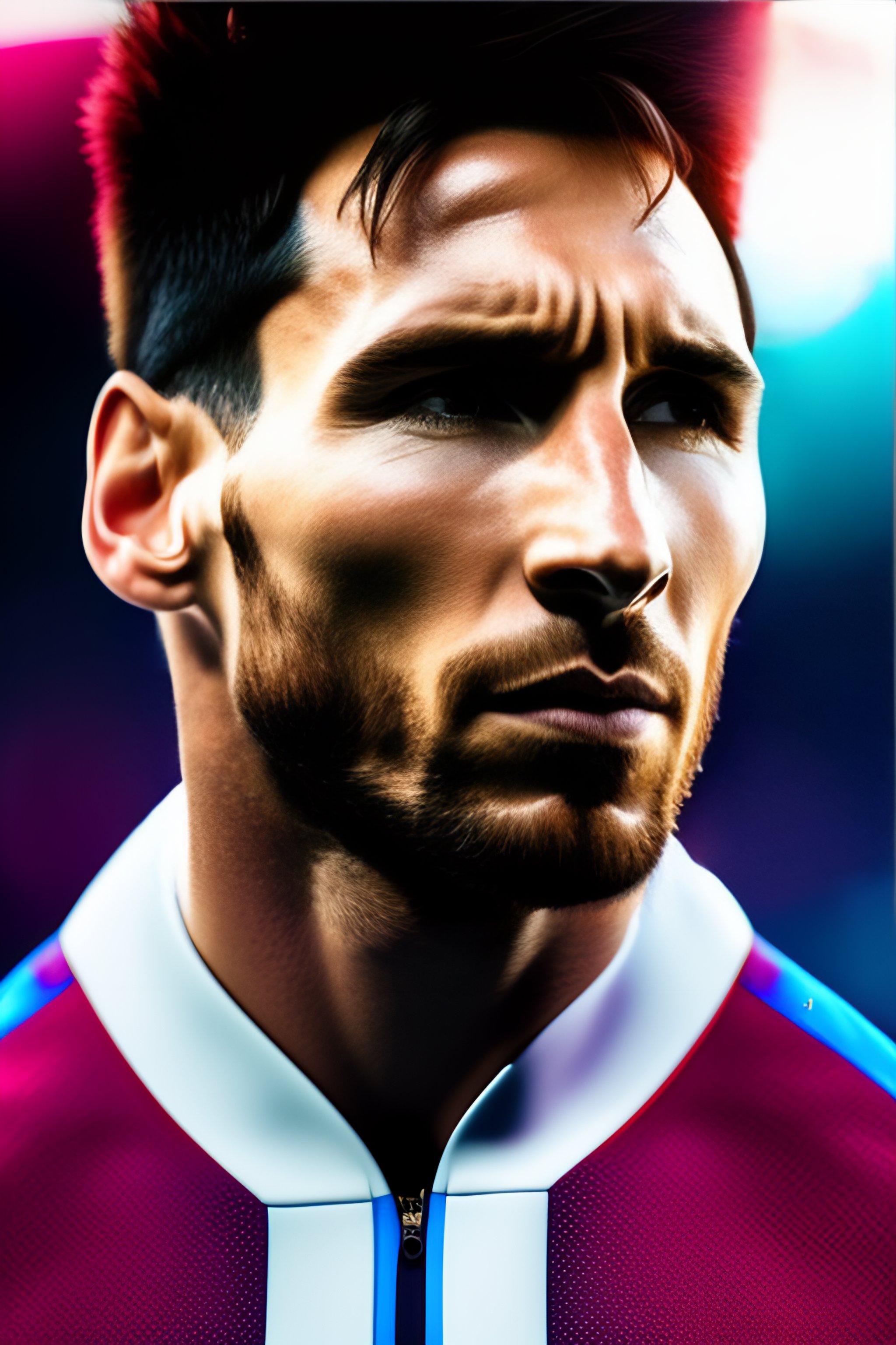 Lexica - A photo close-up of Lionel Messi, fashion editorial, studio ...