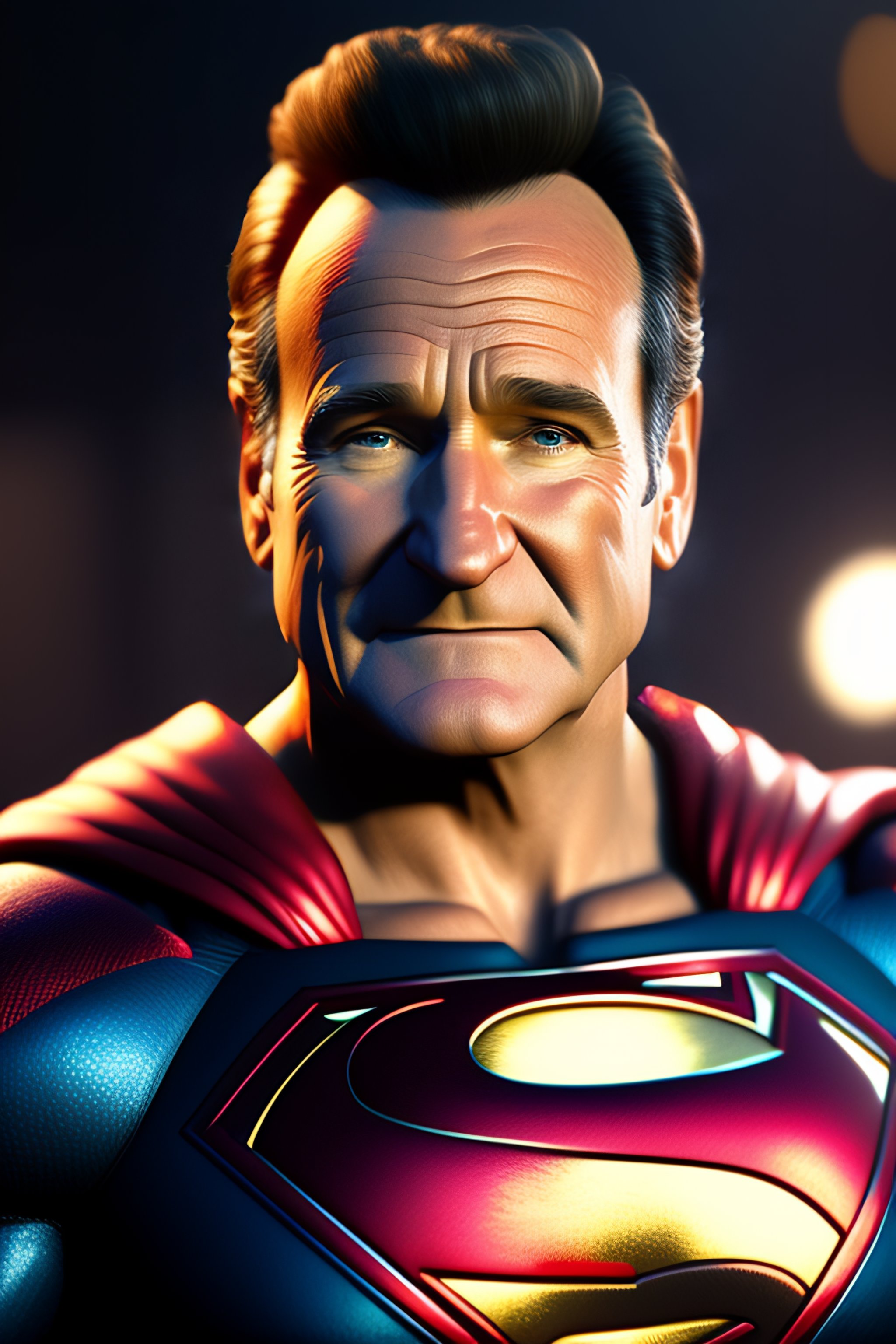 Lexica - Highly detailed potrait of robin williams in superman suit ...