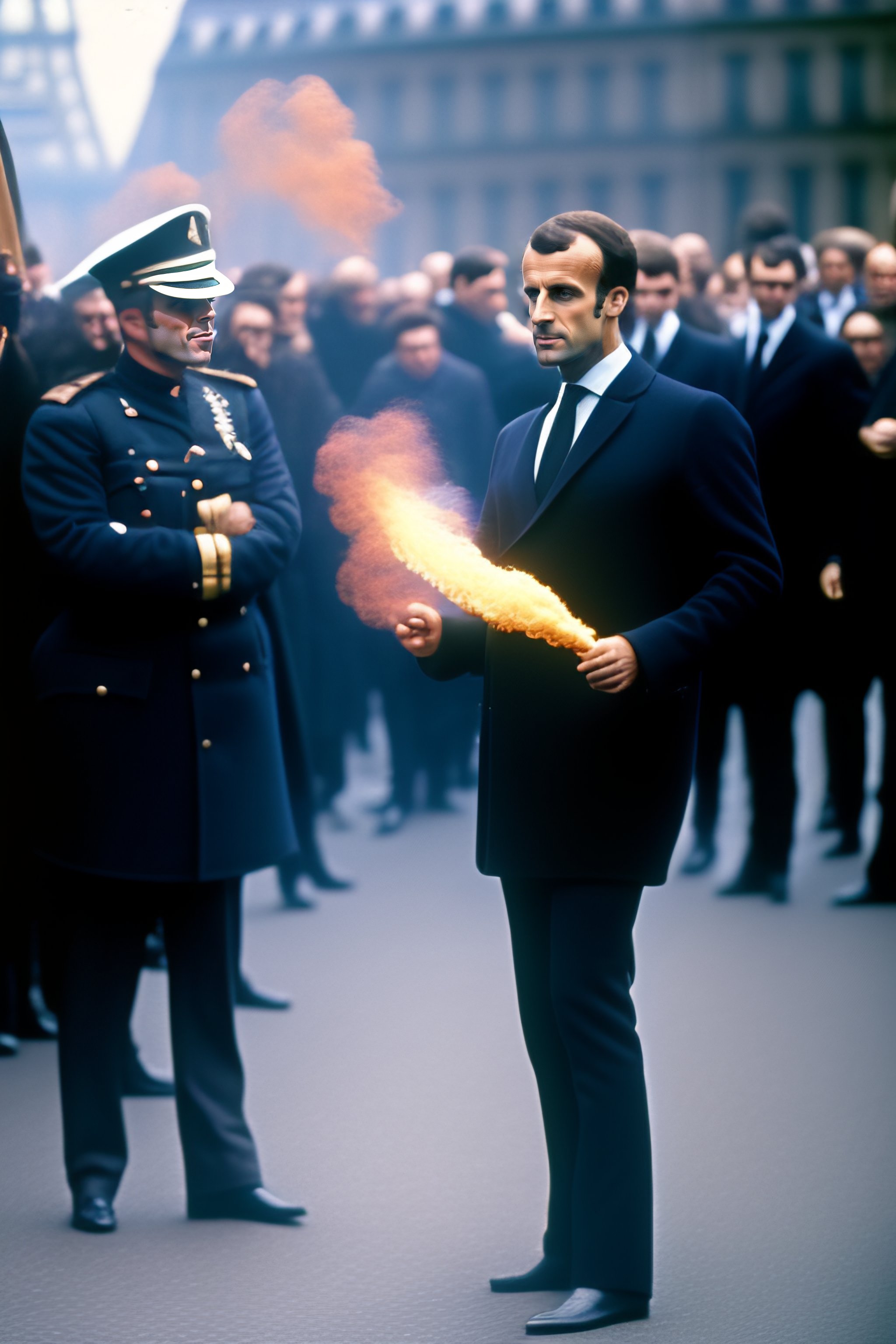 Lexica - Emmanuel macron launching a molotov in front of may 68 riots ...