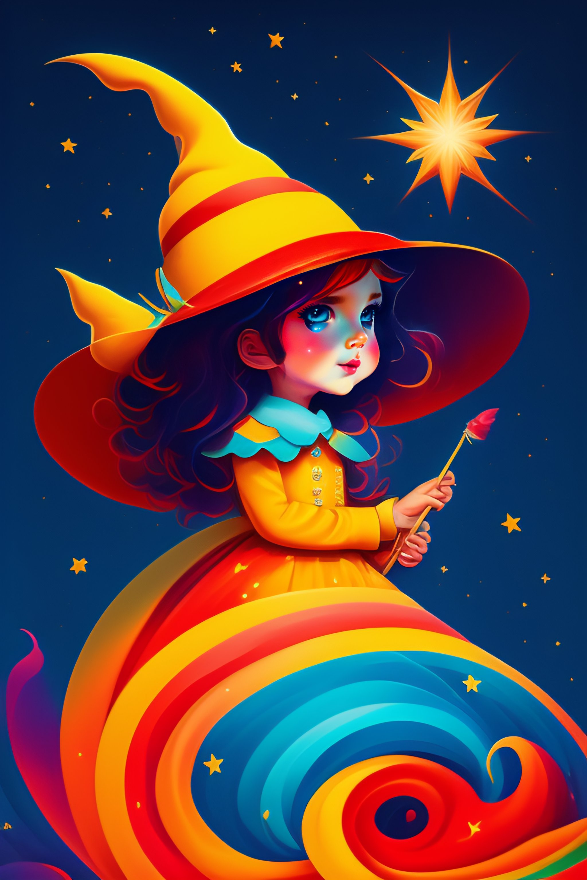 Lexica - Little witch explosion of primary color