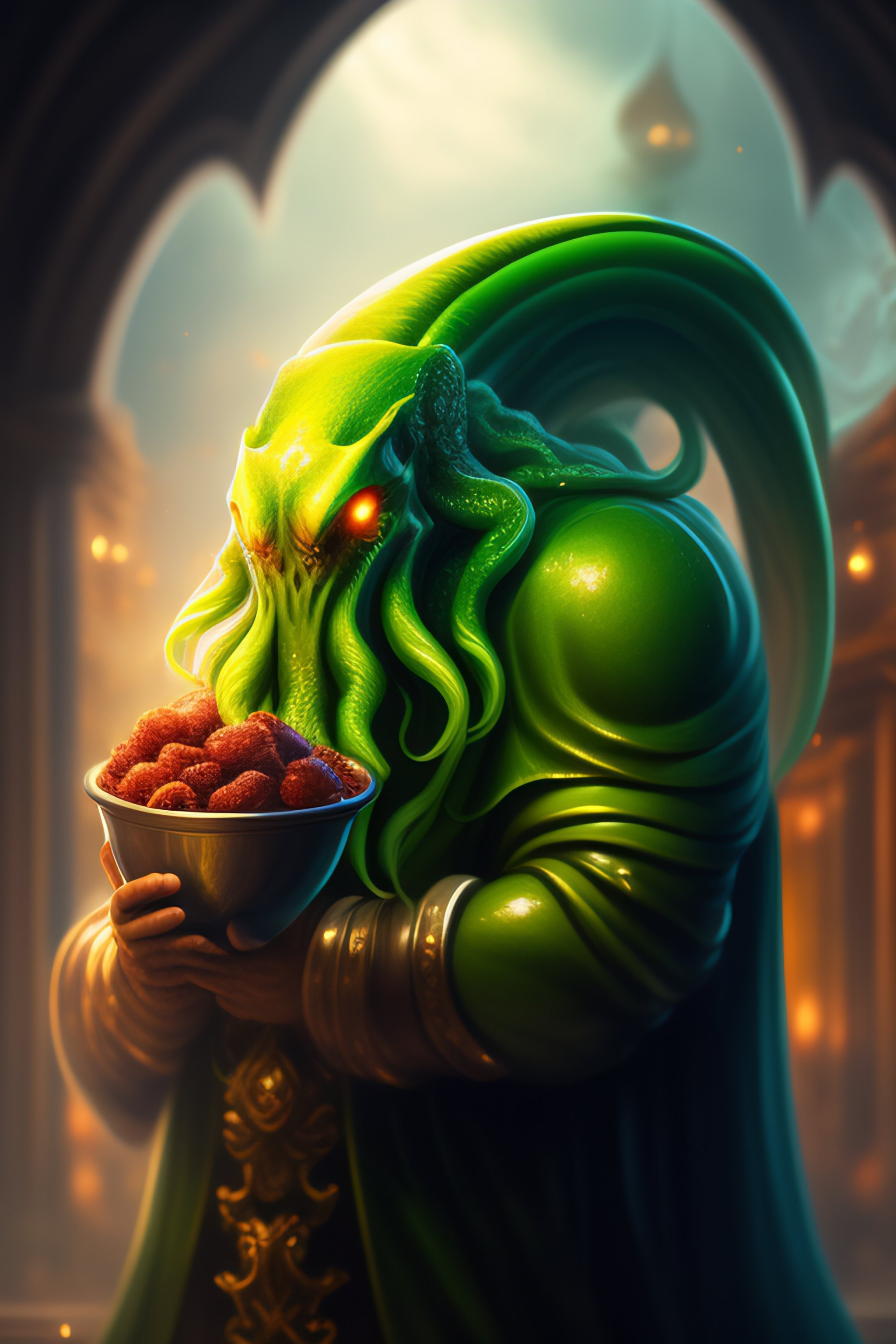 Lexica - Cthulhu eat banana, digital art, trending on artstation, hd ...