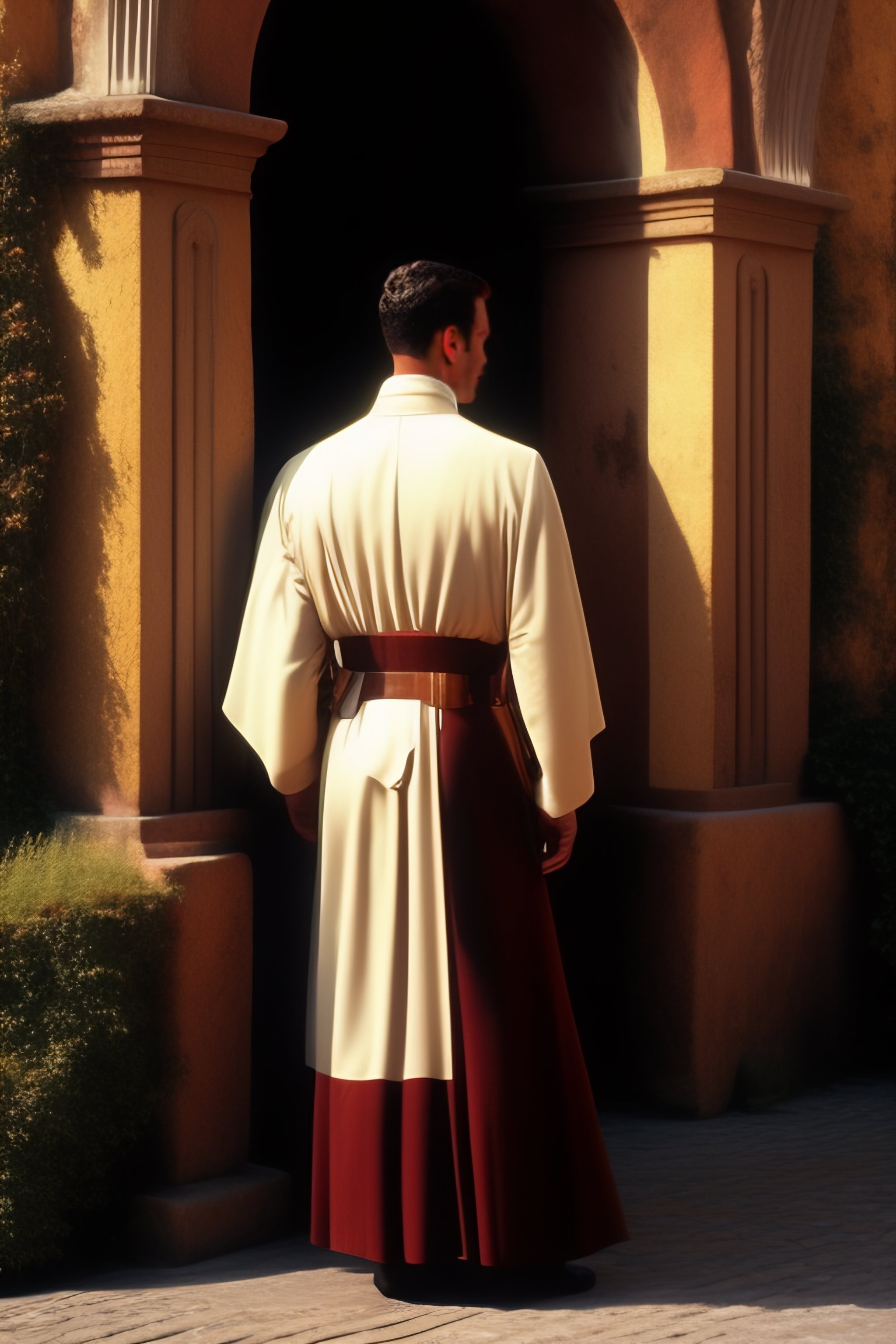 Lexica - Italian priest with short brown hair. Calm. With compassionate ...