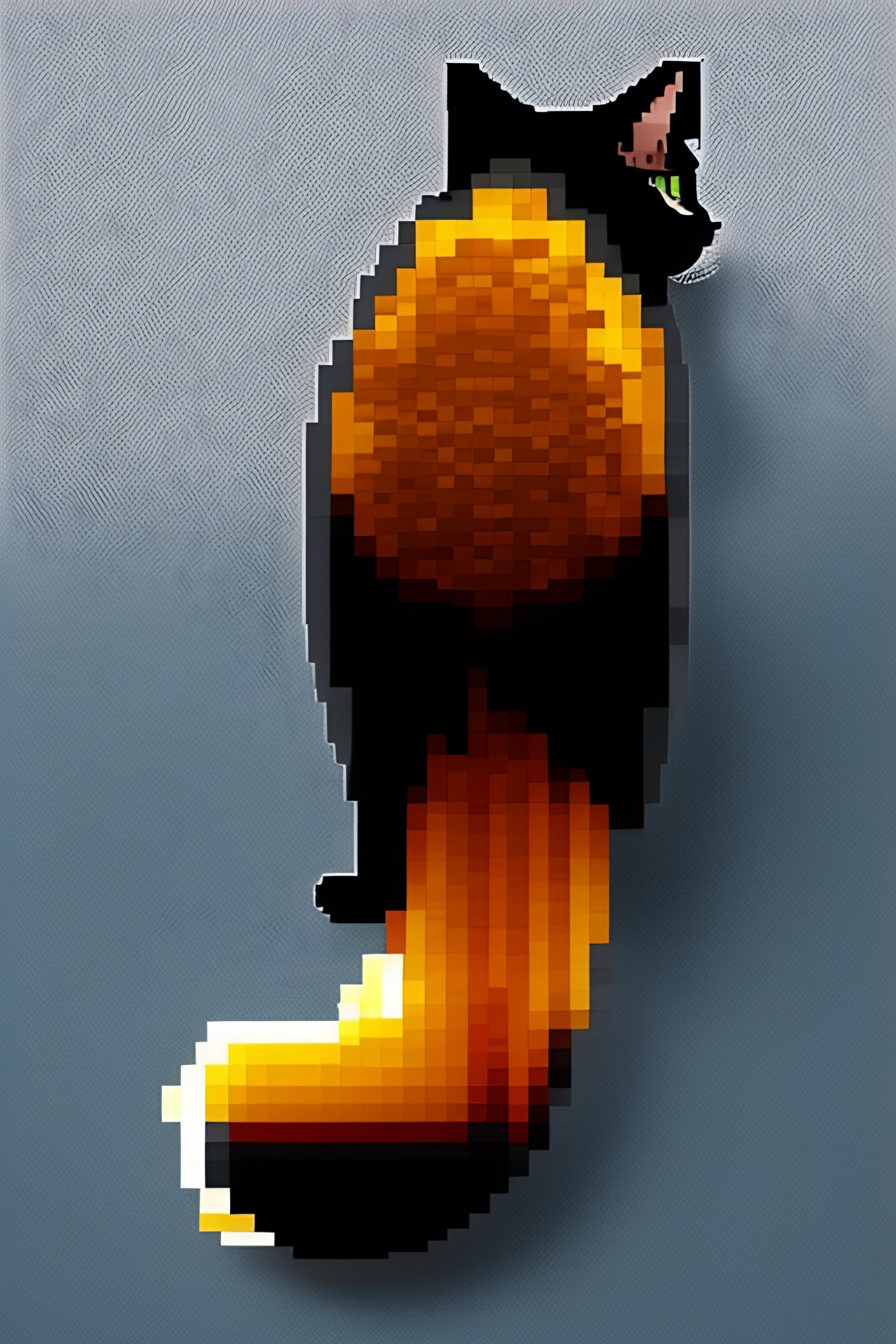 Lexica - A cat, viewed from behind, tail up. pixel art