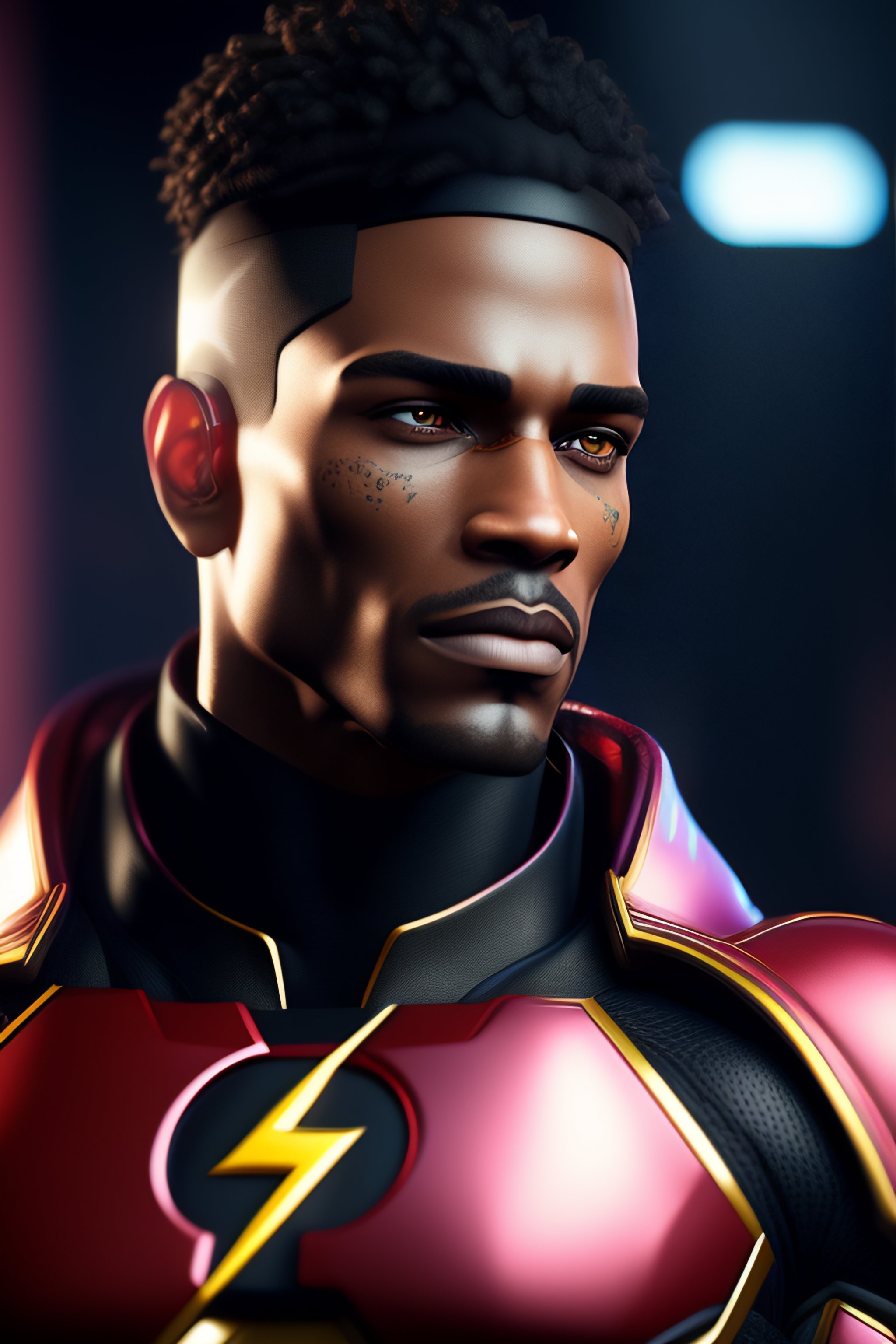 Lexica - Highly detailed potrait of Flash as an cyborg, unreal engine 5 ...