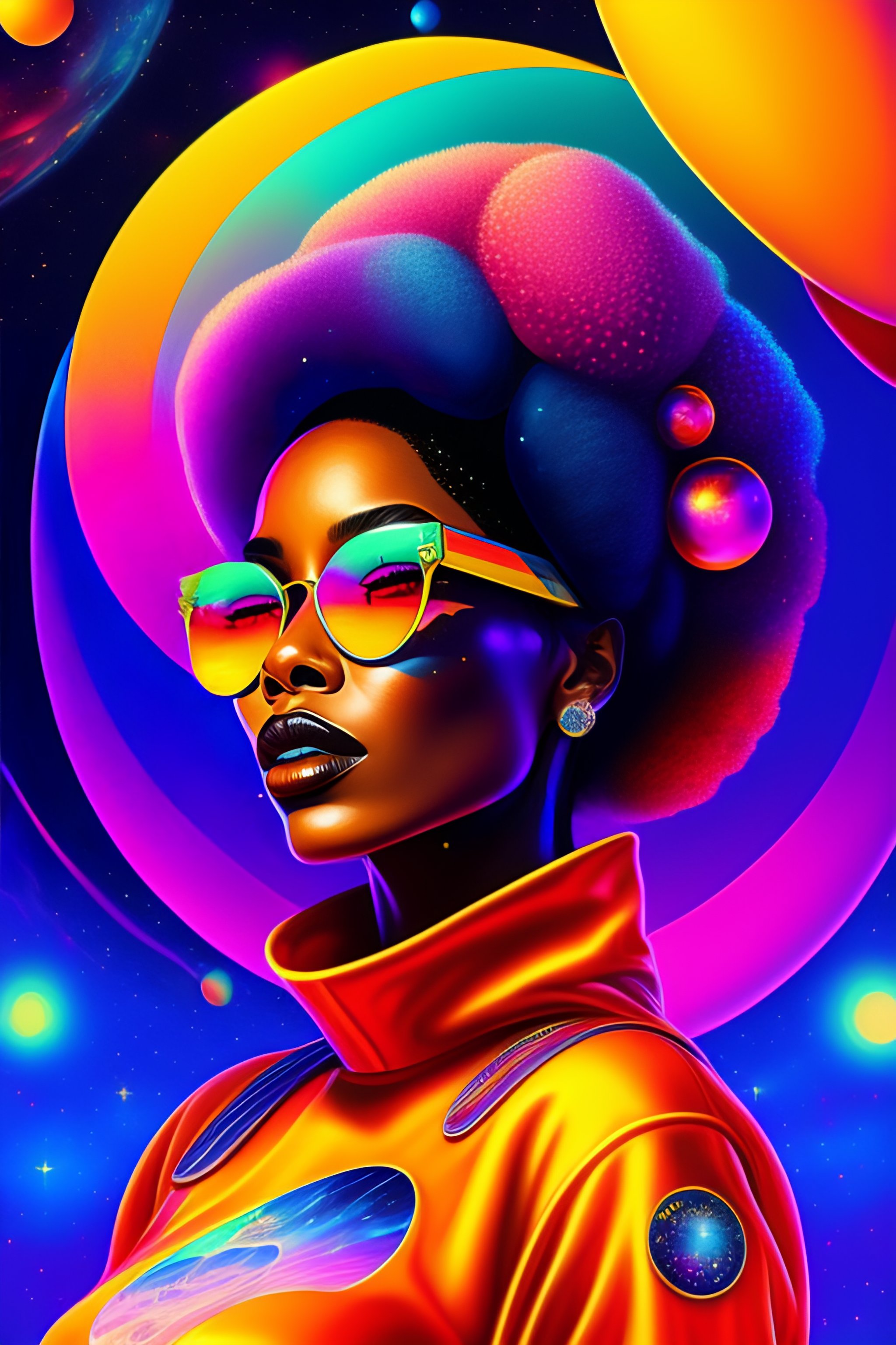 Lexica - 1. "Galactic Queen" - a vibrant and detailed painting of a ...