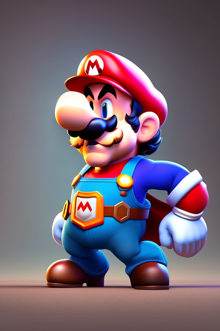 Lexica - Pixar art movie style, Super mario looking determined