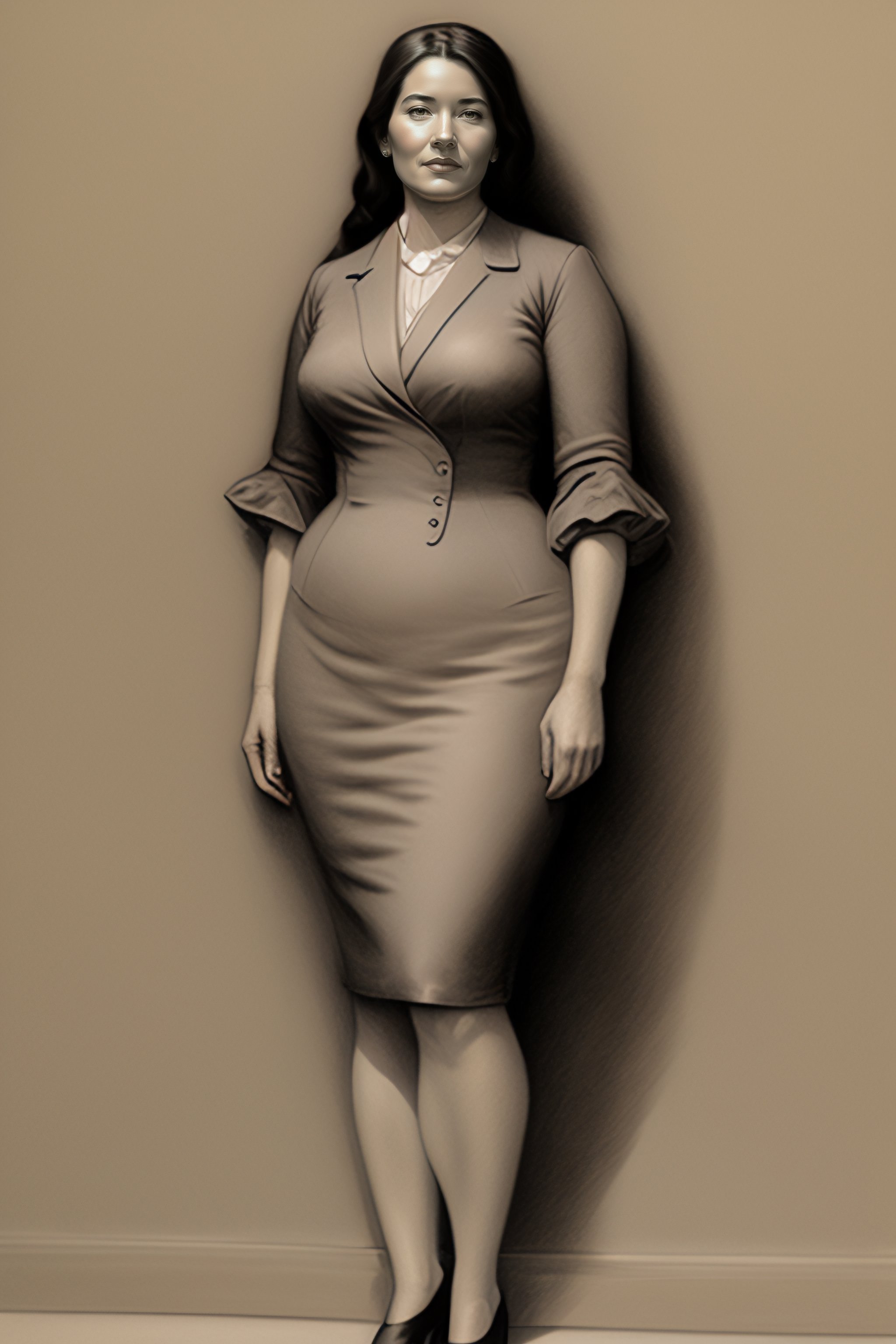 Lexica - Drawing of full body of a woman, by John Kenn Mortensen, Anatomical Drawing