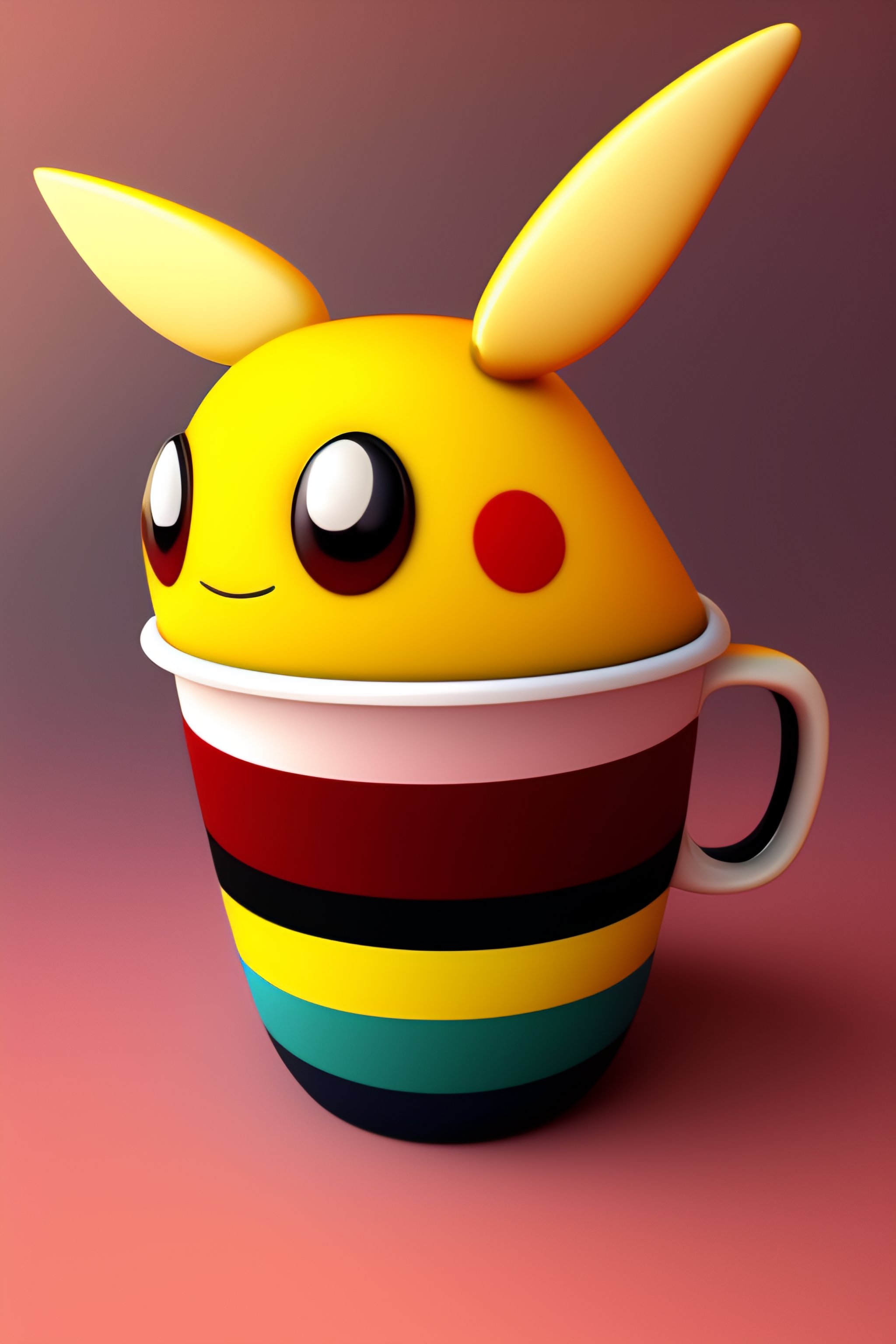 Lexica - Cartoon bee looks like pokemon with a cup of coffee and a spear