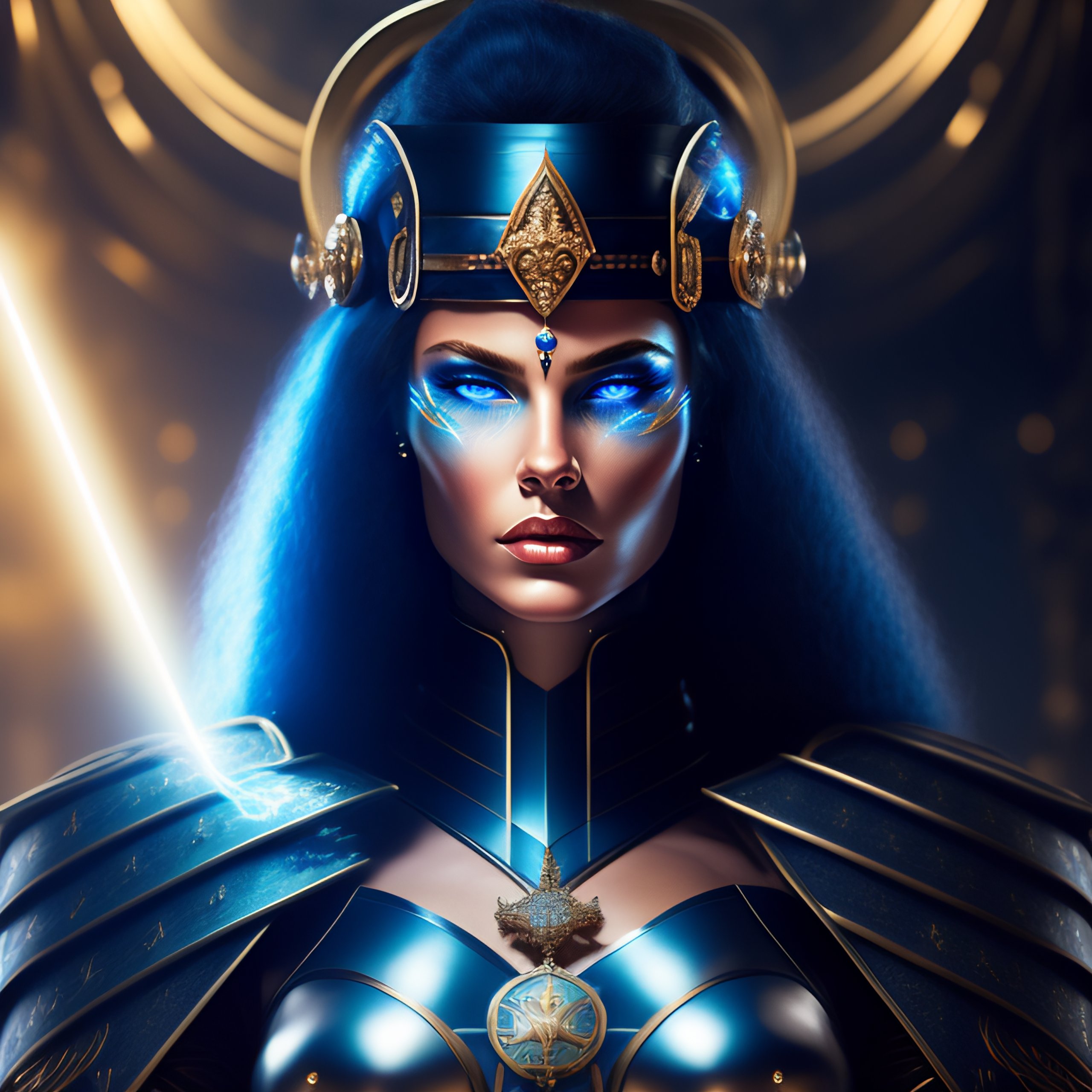 Lexica - An Symbolic portrait of a cyborg lady of justice with ...