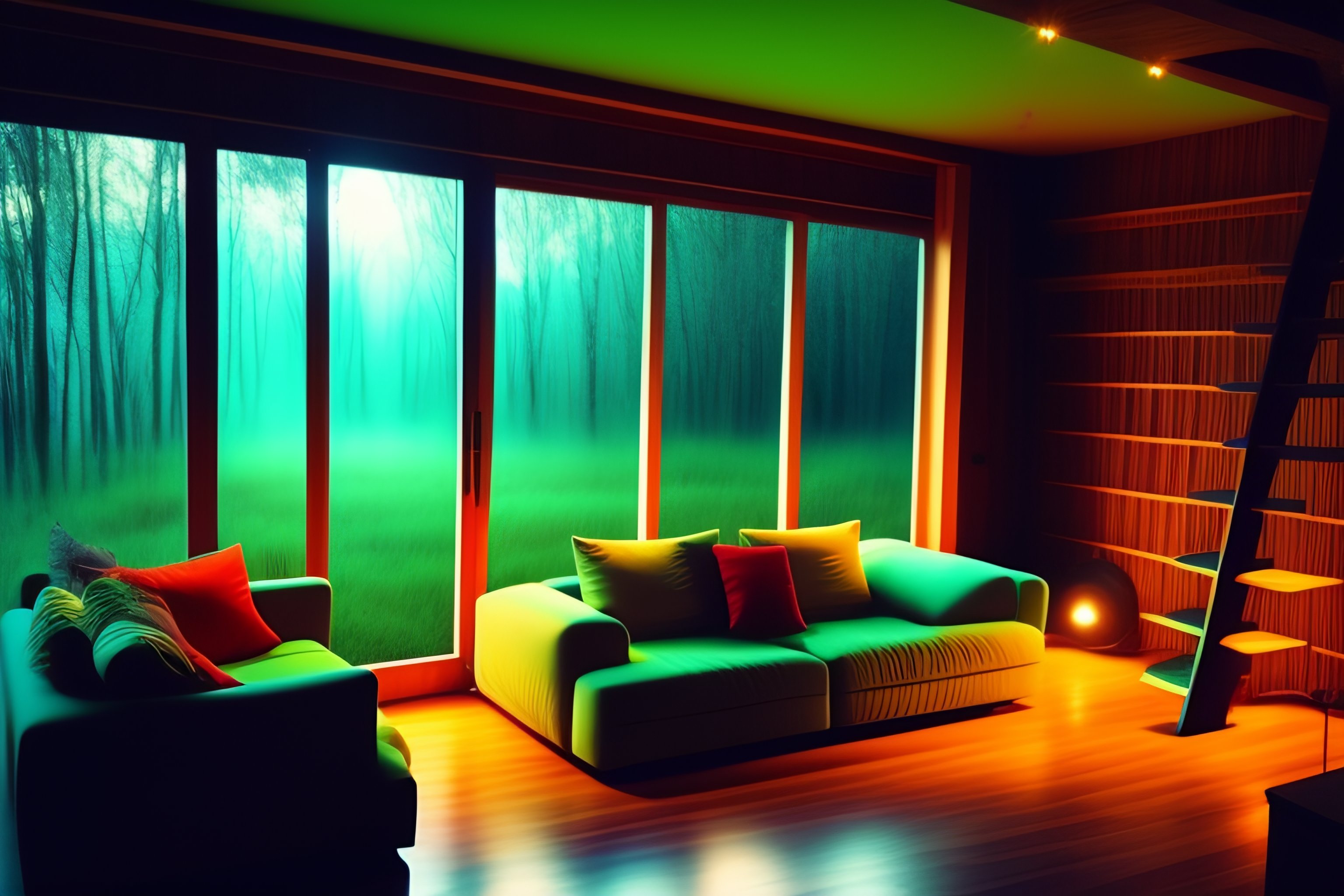 Lexica - New year party on tree house, loft style, high detail, big ...