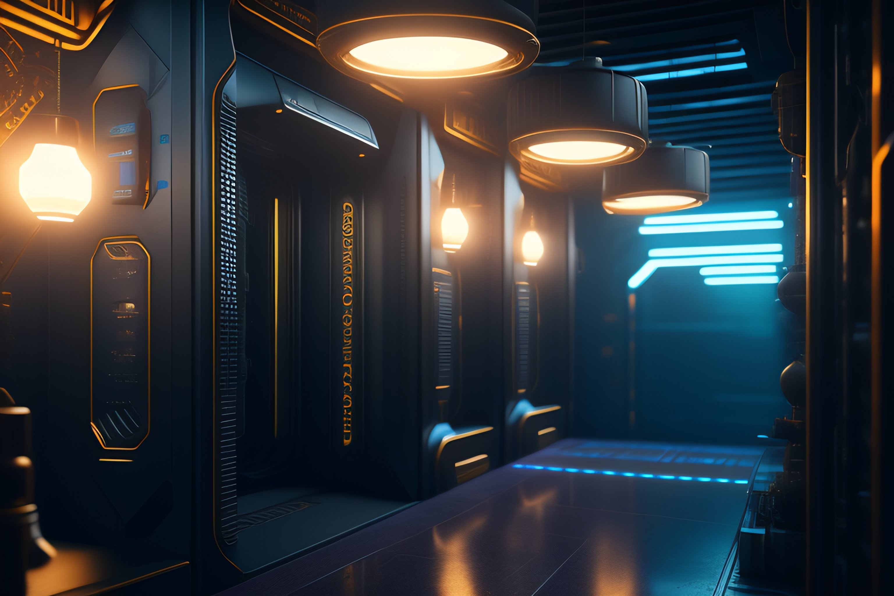 Lexica - Mechanized room, cyberpunk, intricate details, vray render ...