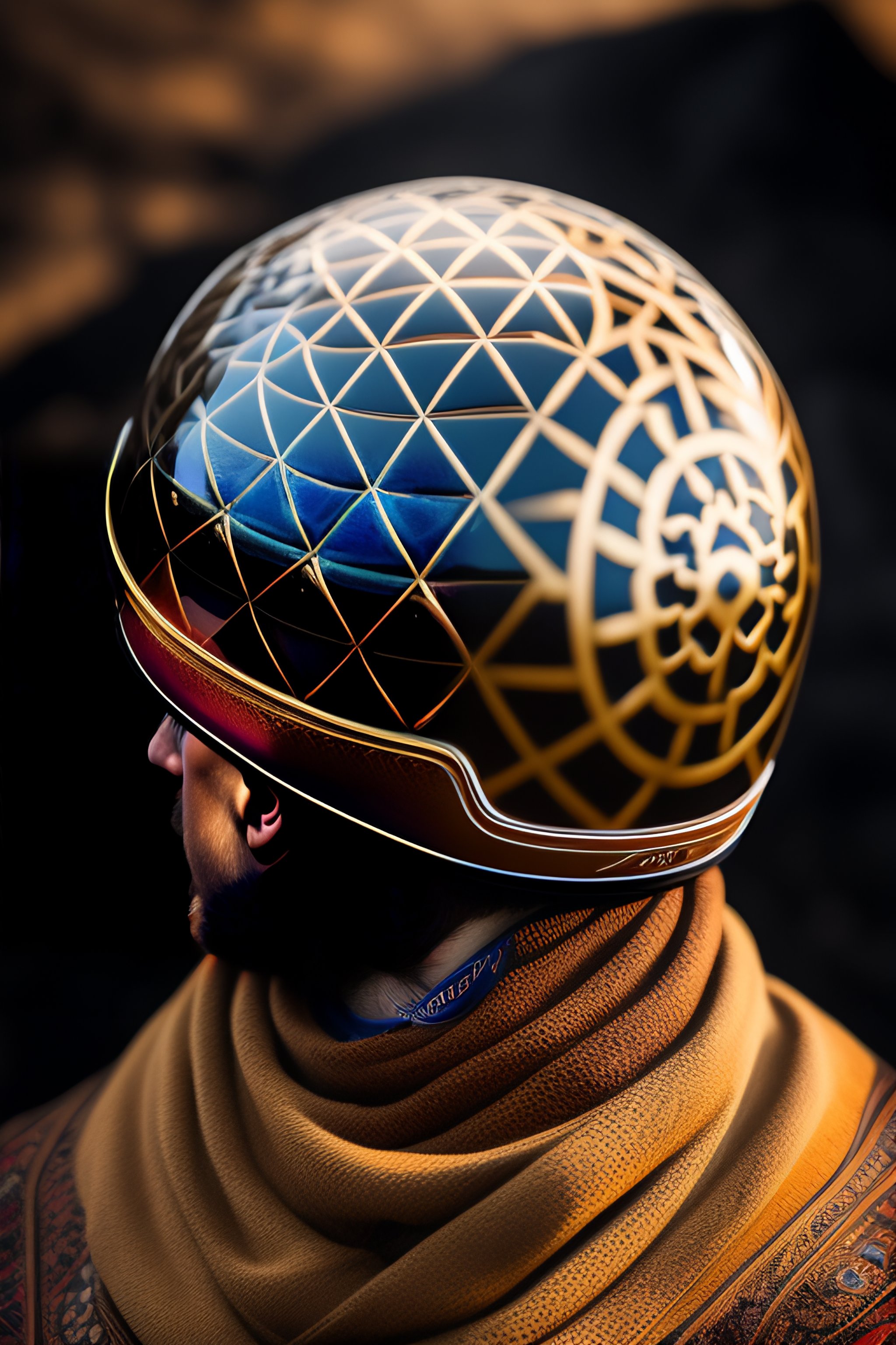 Lexica - Porcelaine motorcycle helmet, sacred geometry
