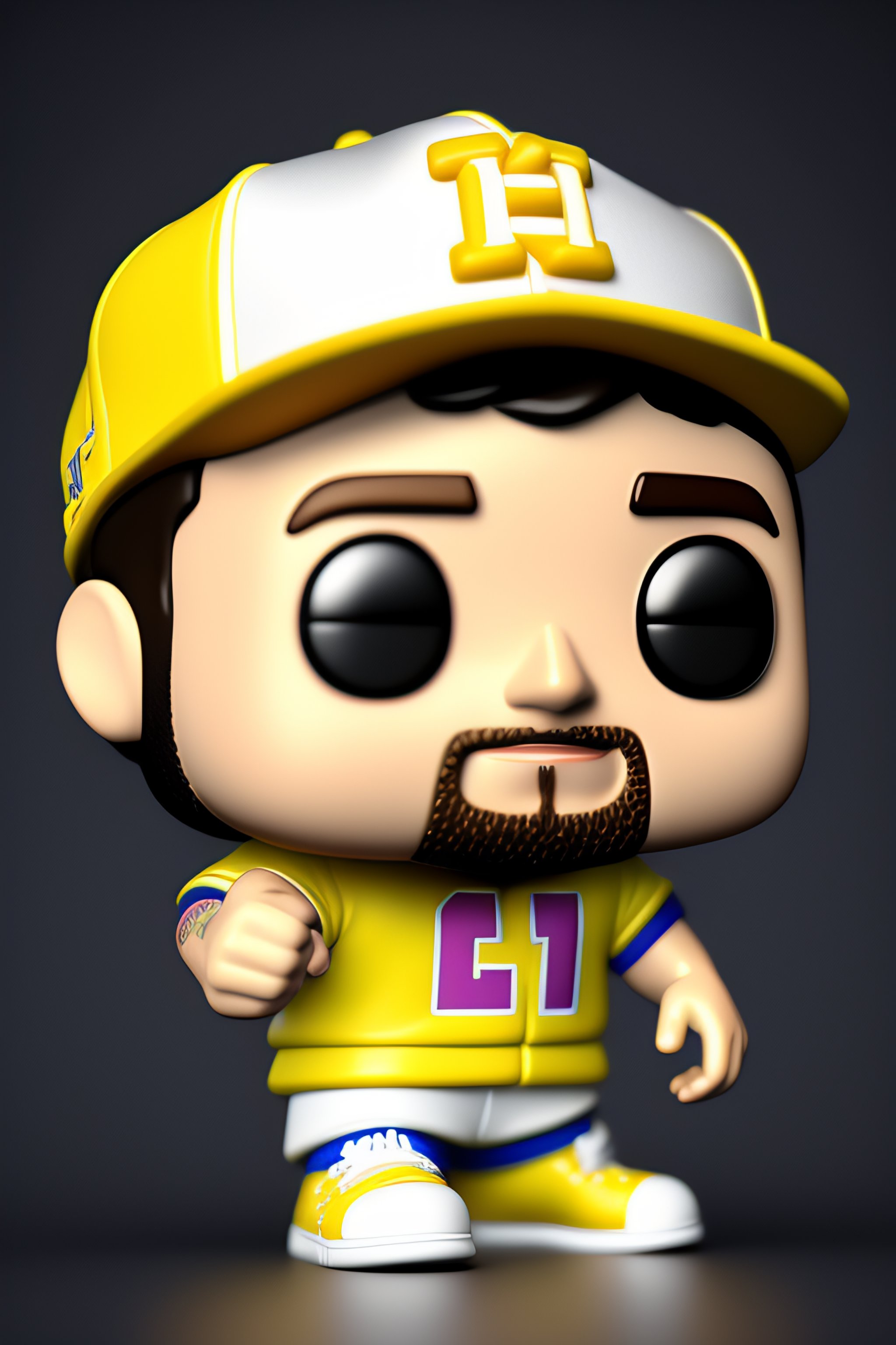 Lexica - 3d render of funko pop "Mac Miller" light guy hazel eyes a ...
