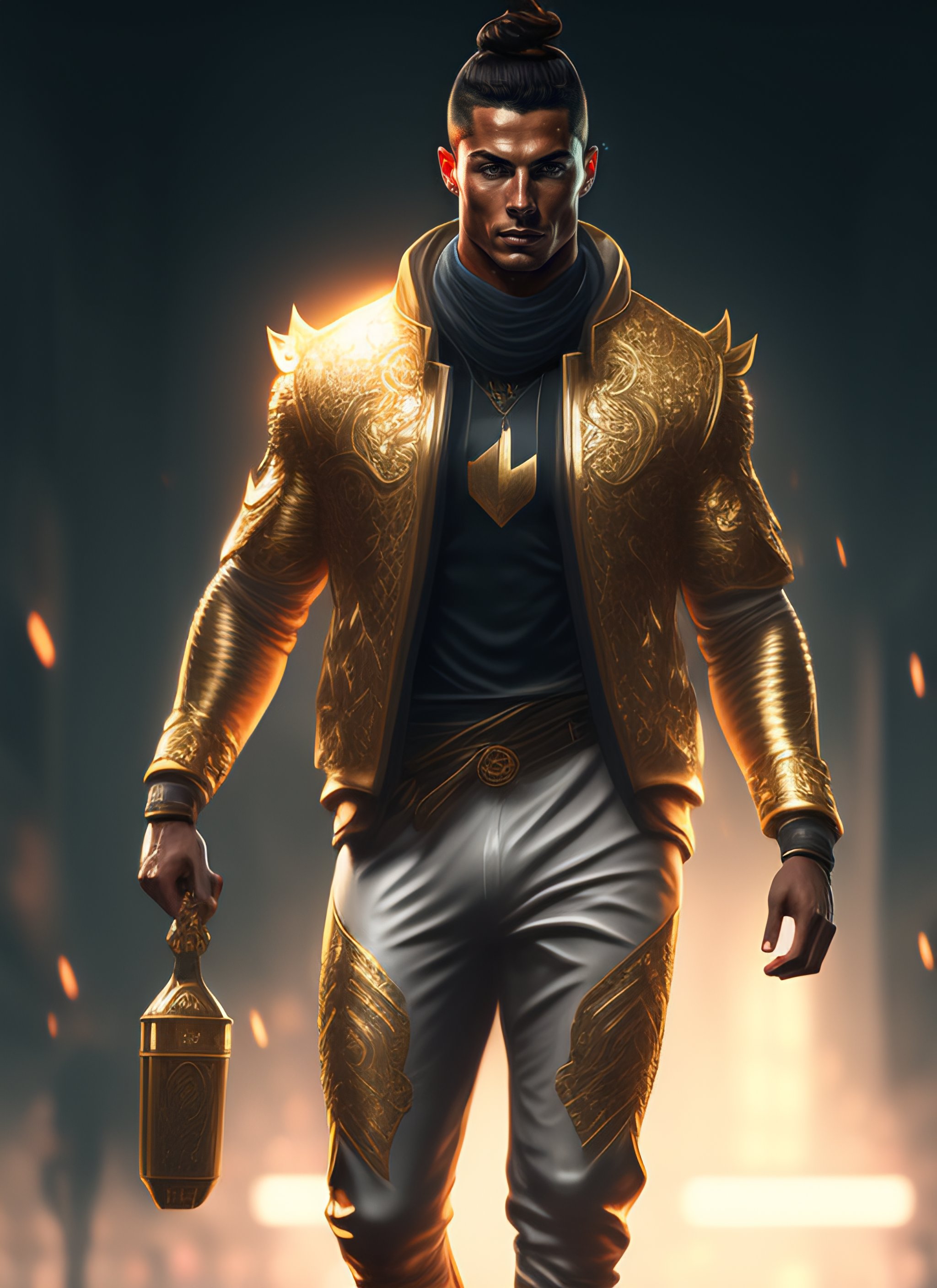 Lexica - A highly detailed illustration of Cristiano Ronaldo wearing ...