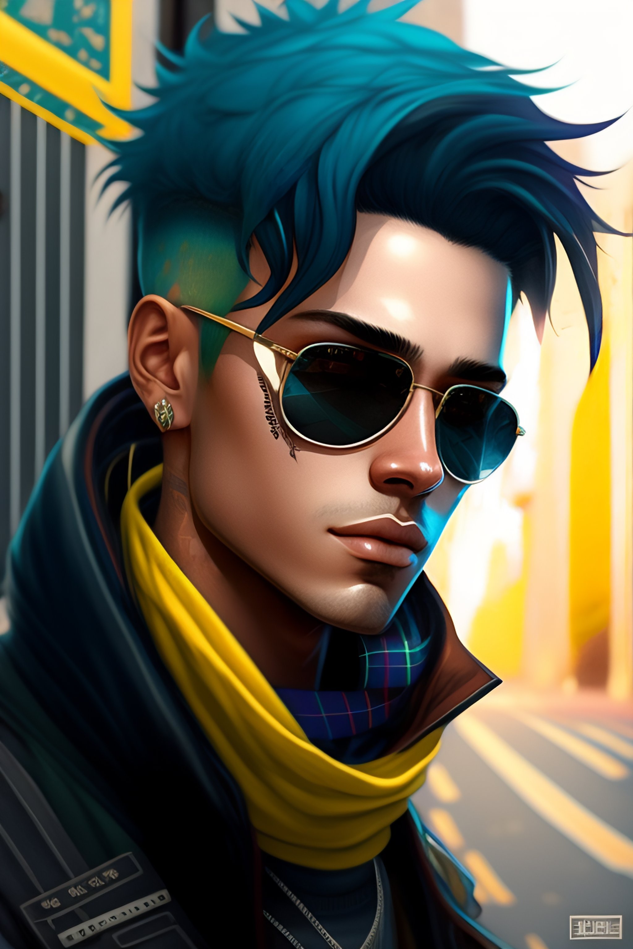 Lexica - Highly detailed portrait of a sewer emo punk man in rio de ...