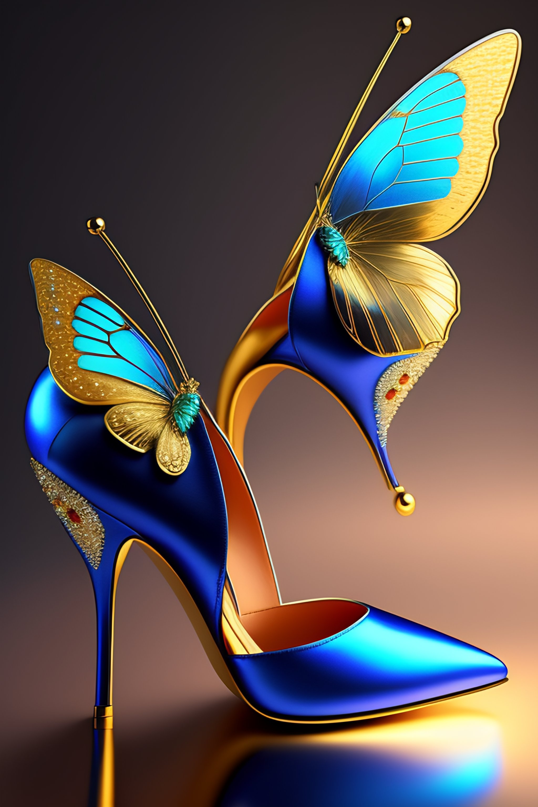 Lexica - Create a pair of women's stiletto heel shoes, two colors blue ...