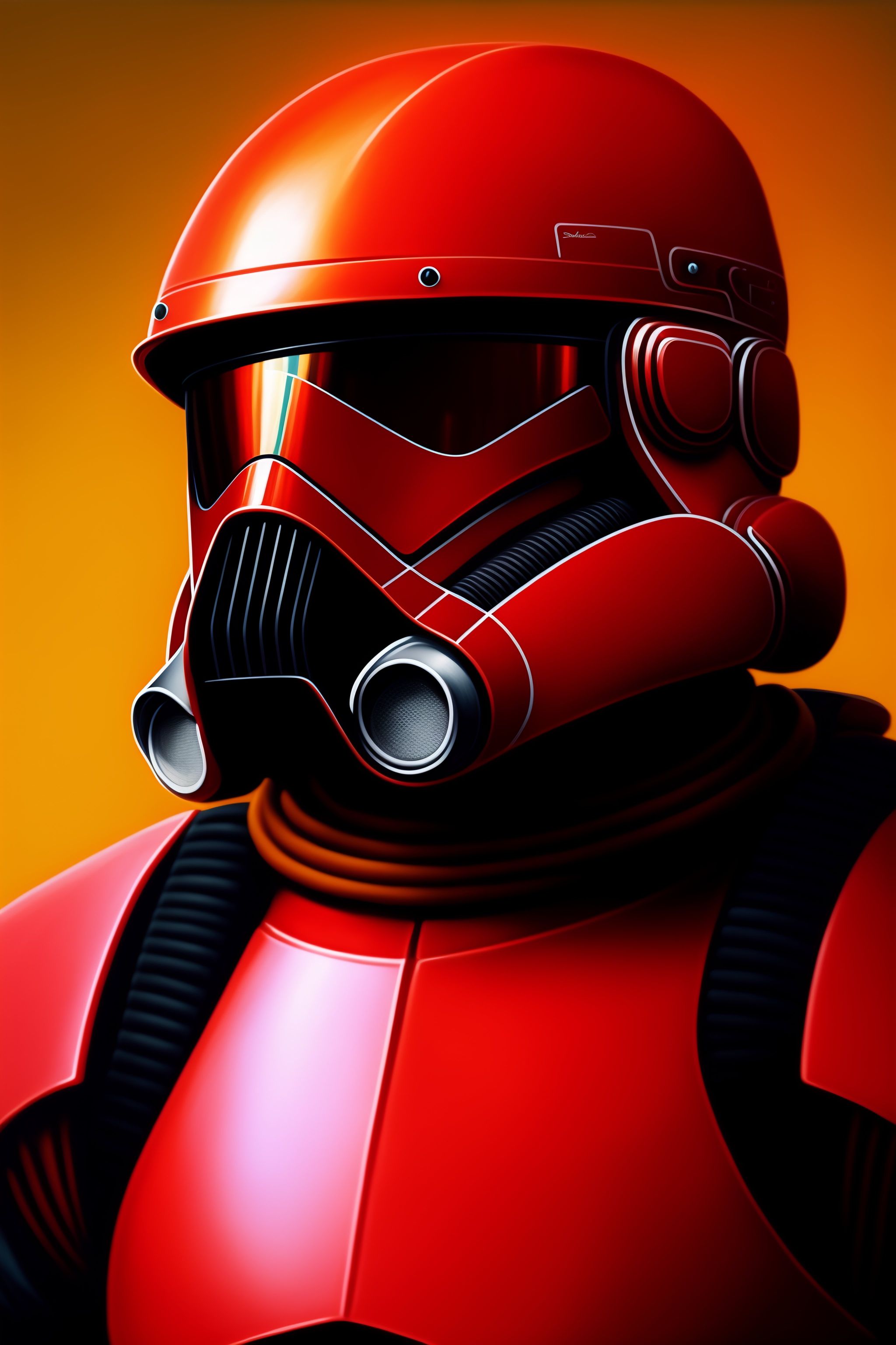 Lexica - A portrait of a red stomtrooper, art by Ralph McQuarrie ...