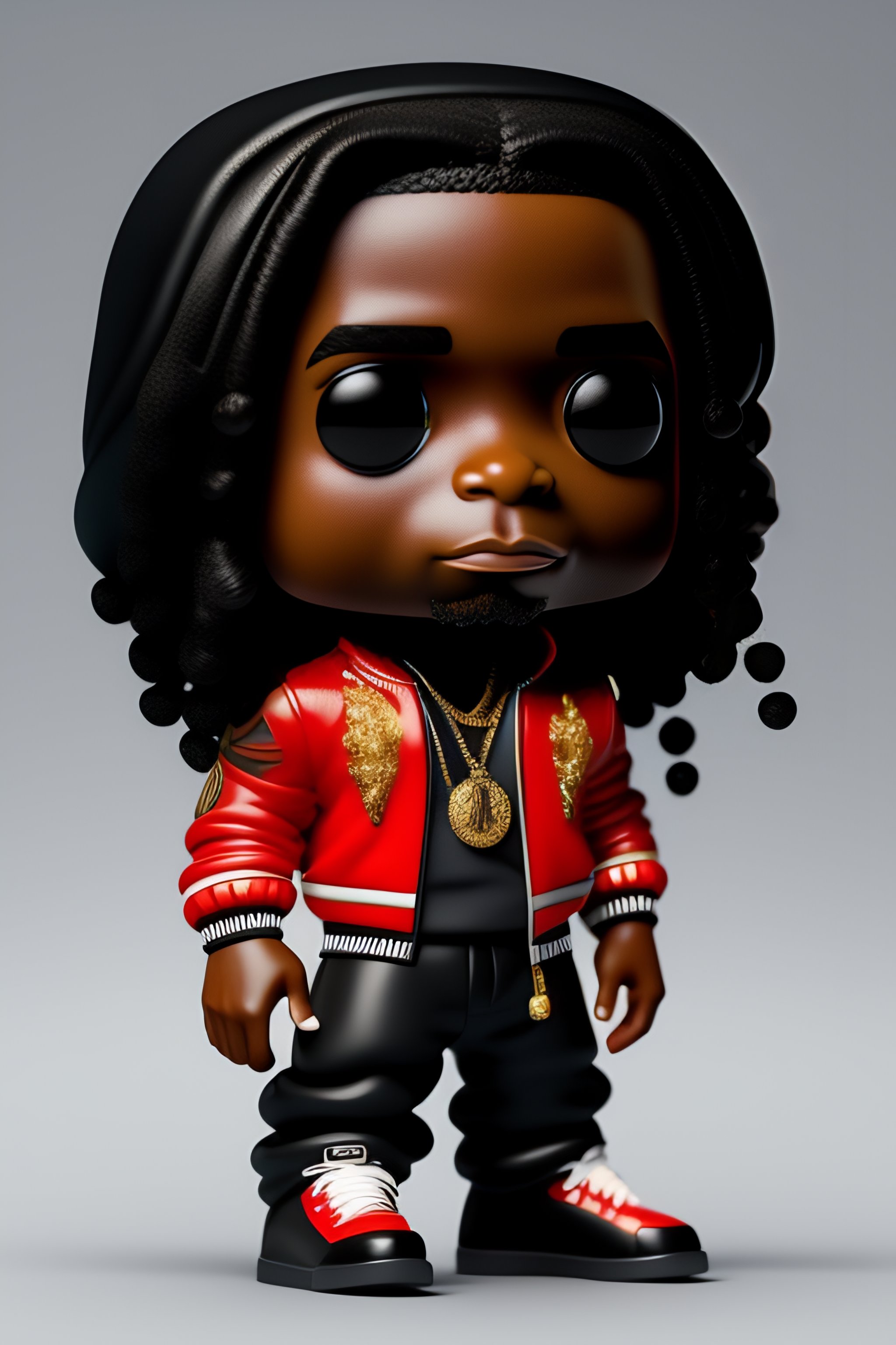 Lexica - Full body 3d render of funko pop rapper lil wayne