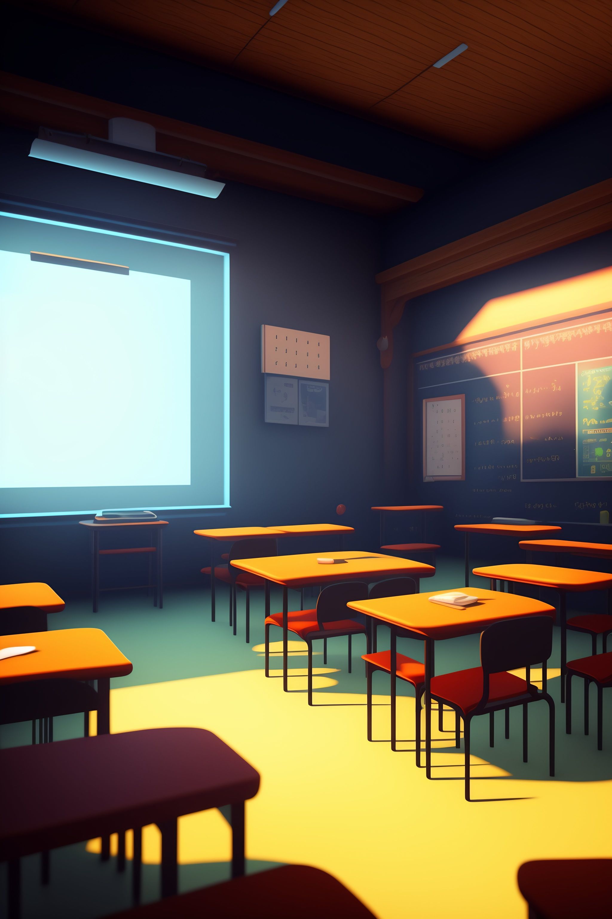 Lexica - School classroom,artstation, ghibli studio,4k, sharp , anime style