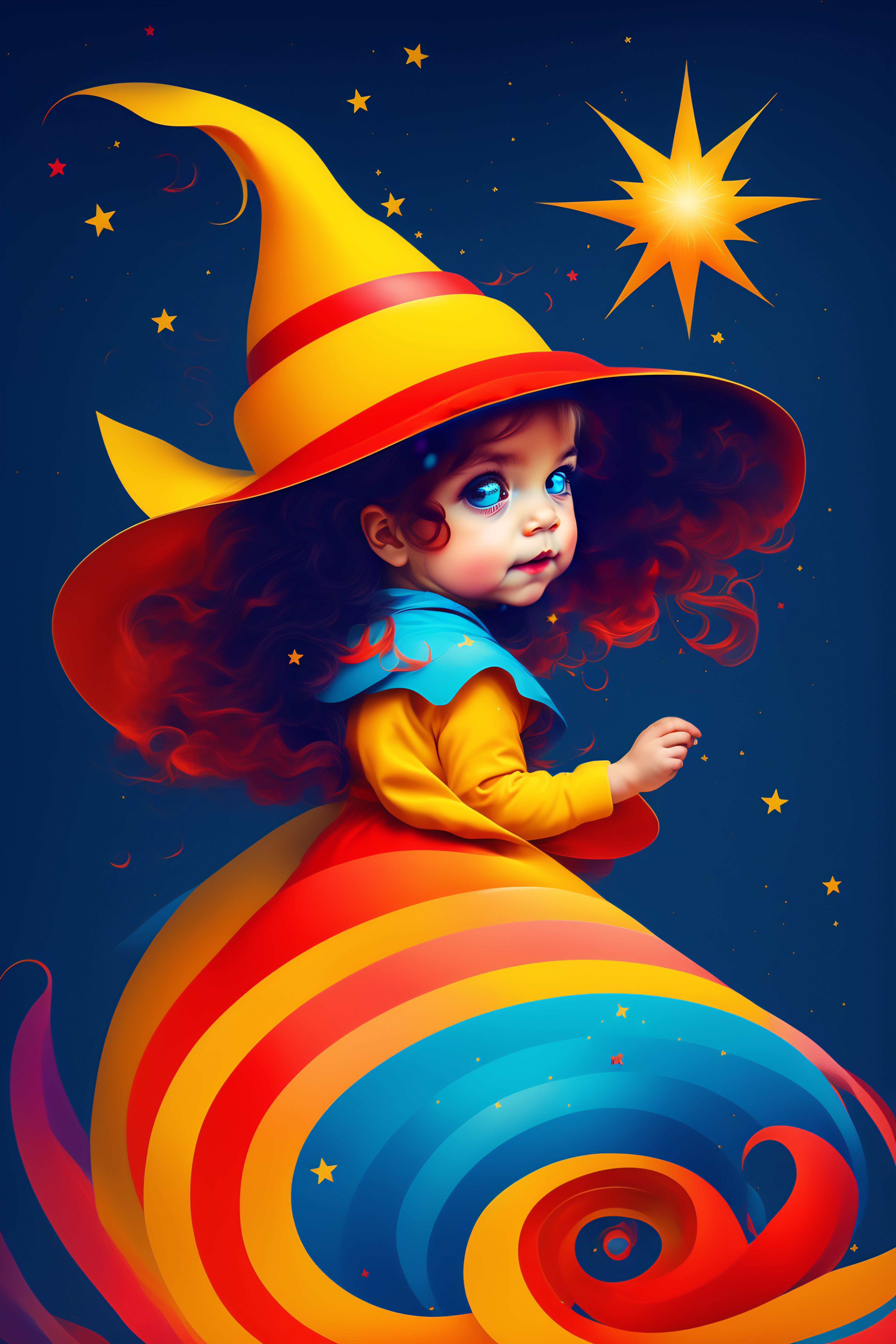 Lexica - Little witch explosion of primary color