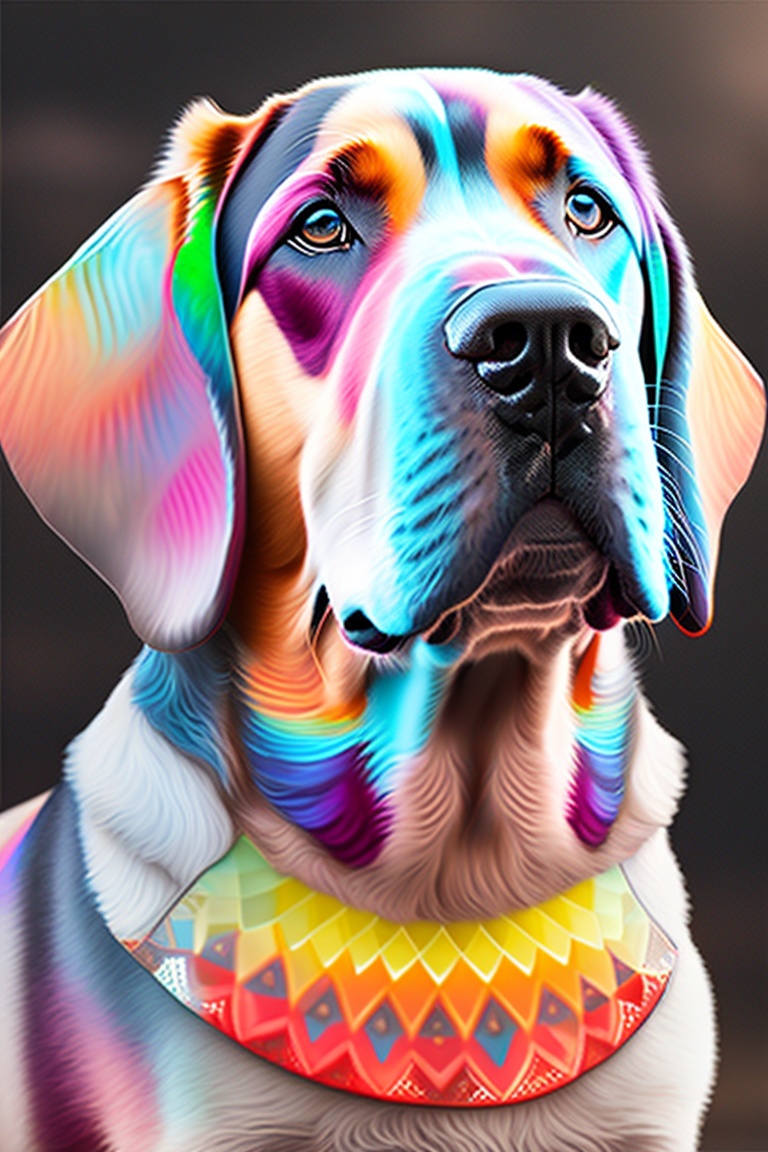 Lexica - Labrador Retriever, multicolor, mandala body, mandala face (cover)