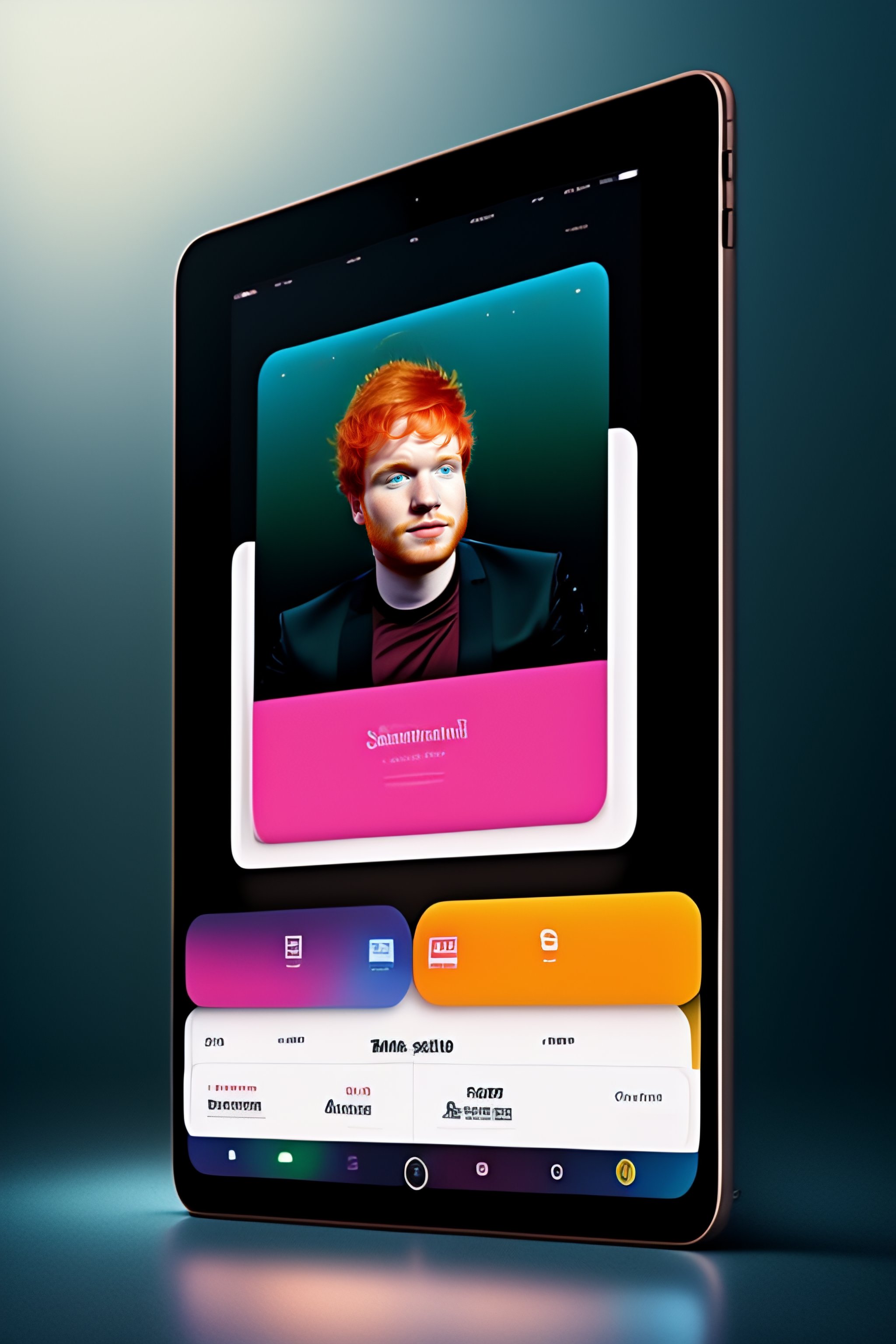 Lexica - An iPad screen featuring singer Ed Sheeran on it