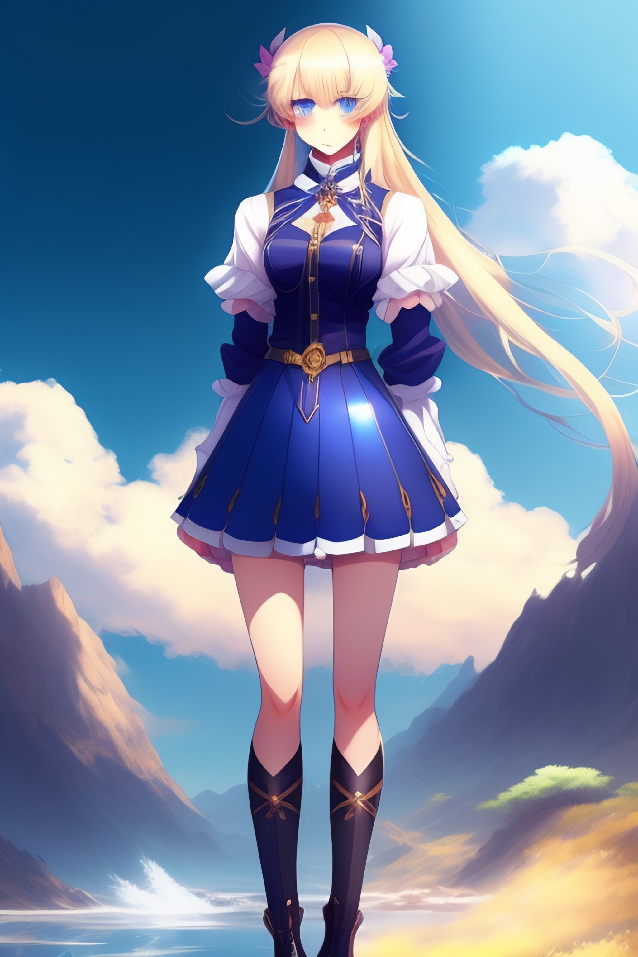 Lexica - FGO anime girl Blond, long hair, blue eyes and a pretty smile ...