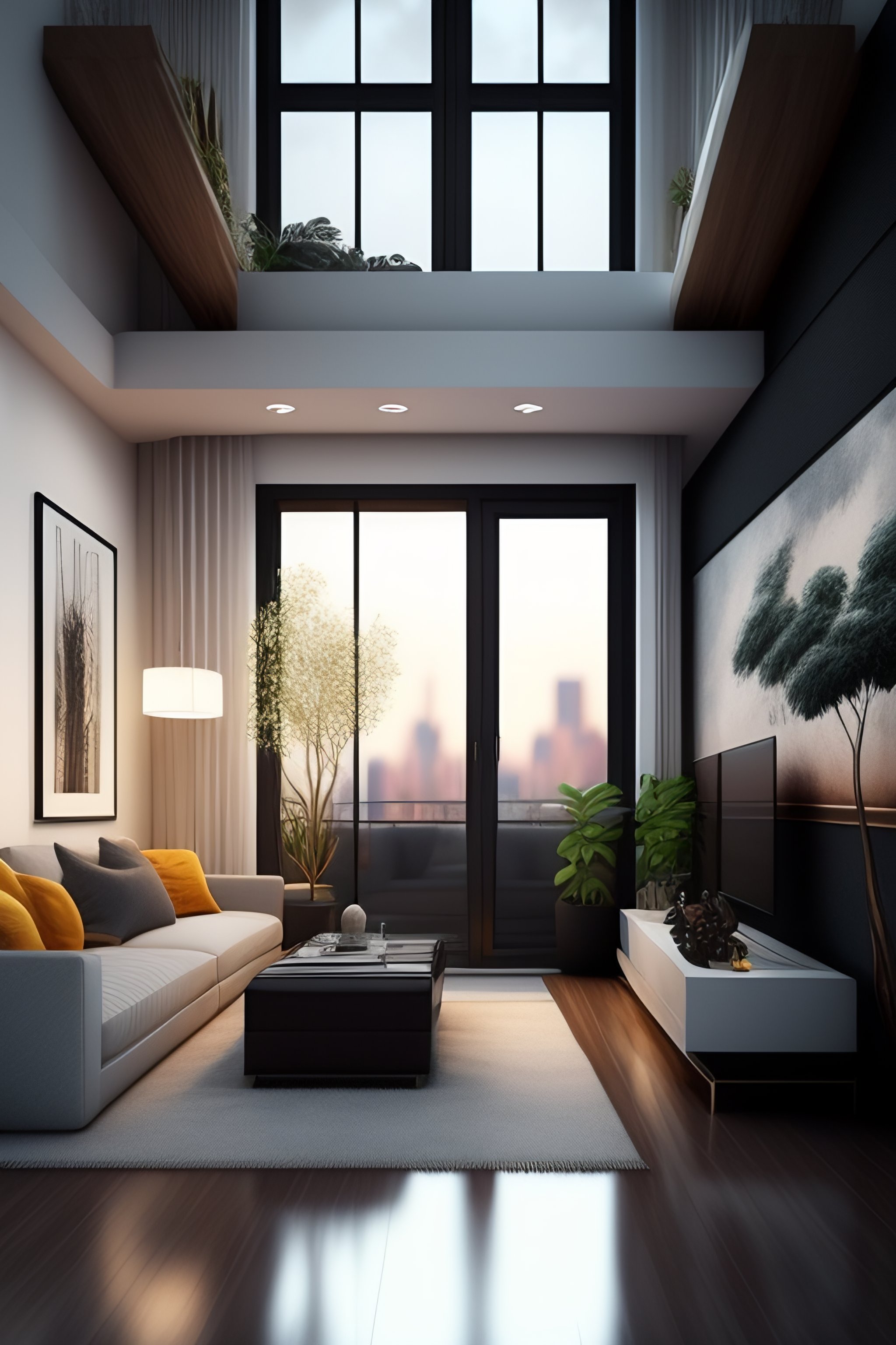 Lexica - Create a beautiful interior living room view from the kitchen ...