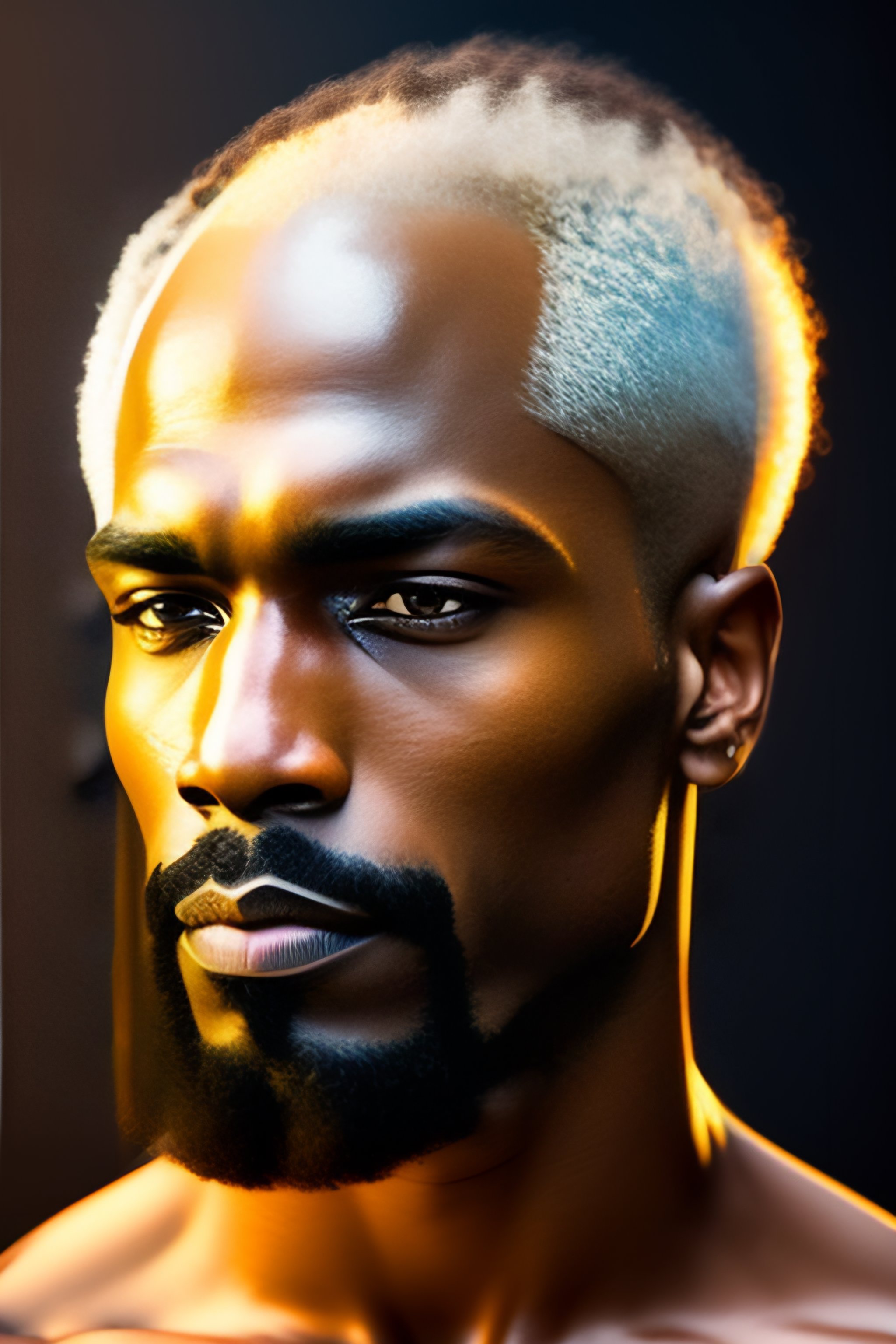 Lexica - Samson, but bald with spaghetti growing out of his scalp.