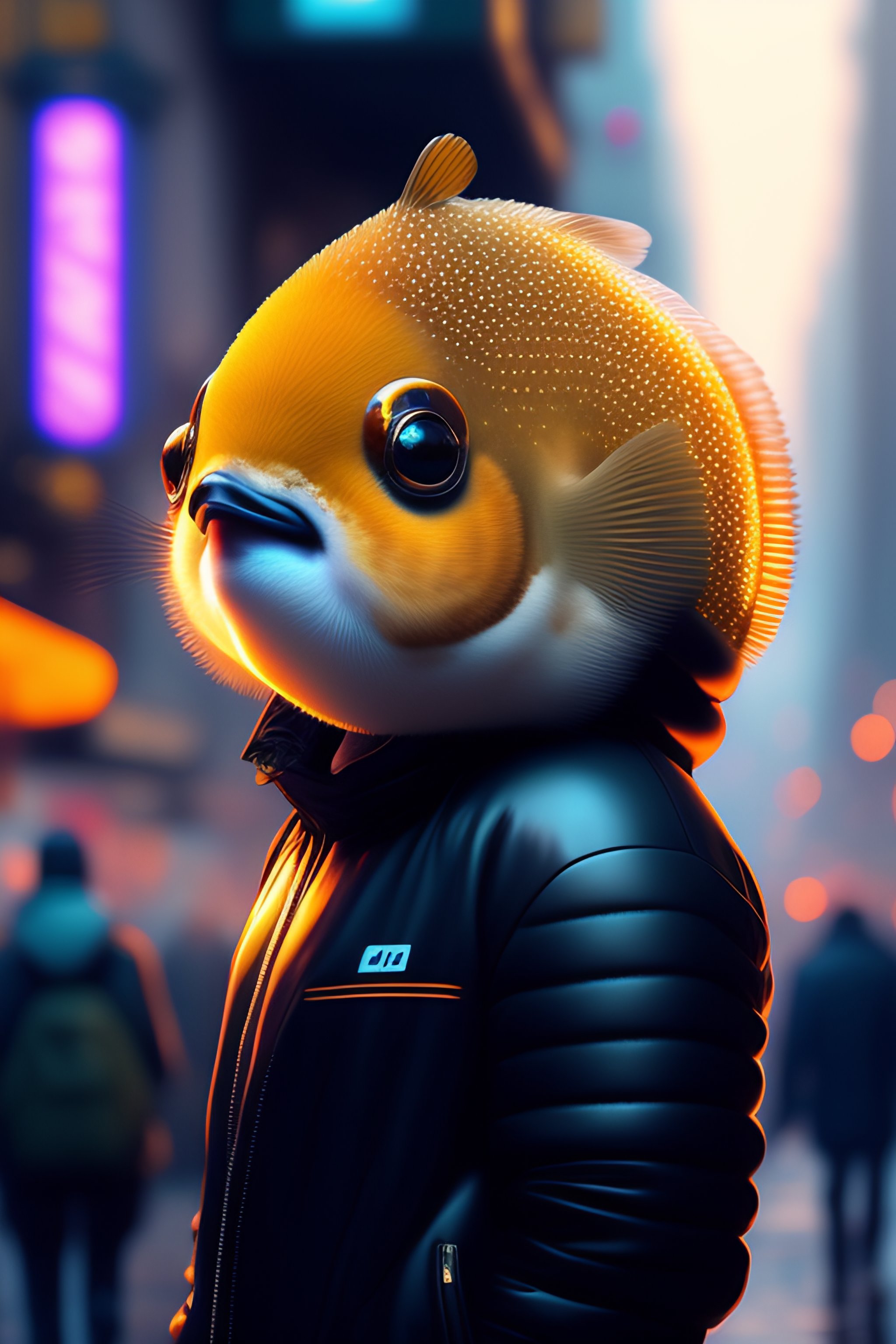 Lexica - Splash art of cute male anthropomorphic pufferfish in the ...