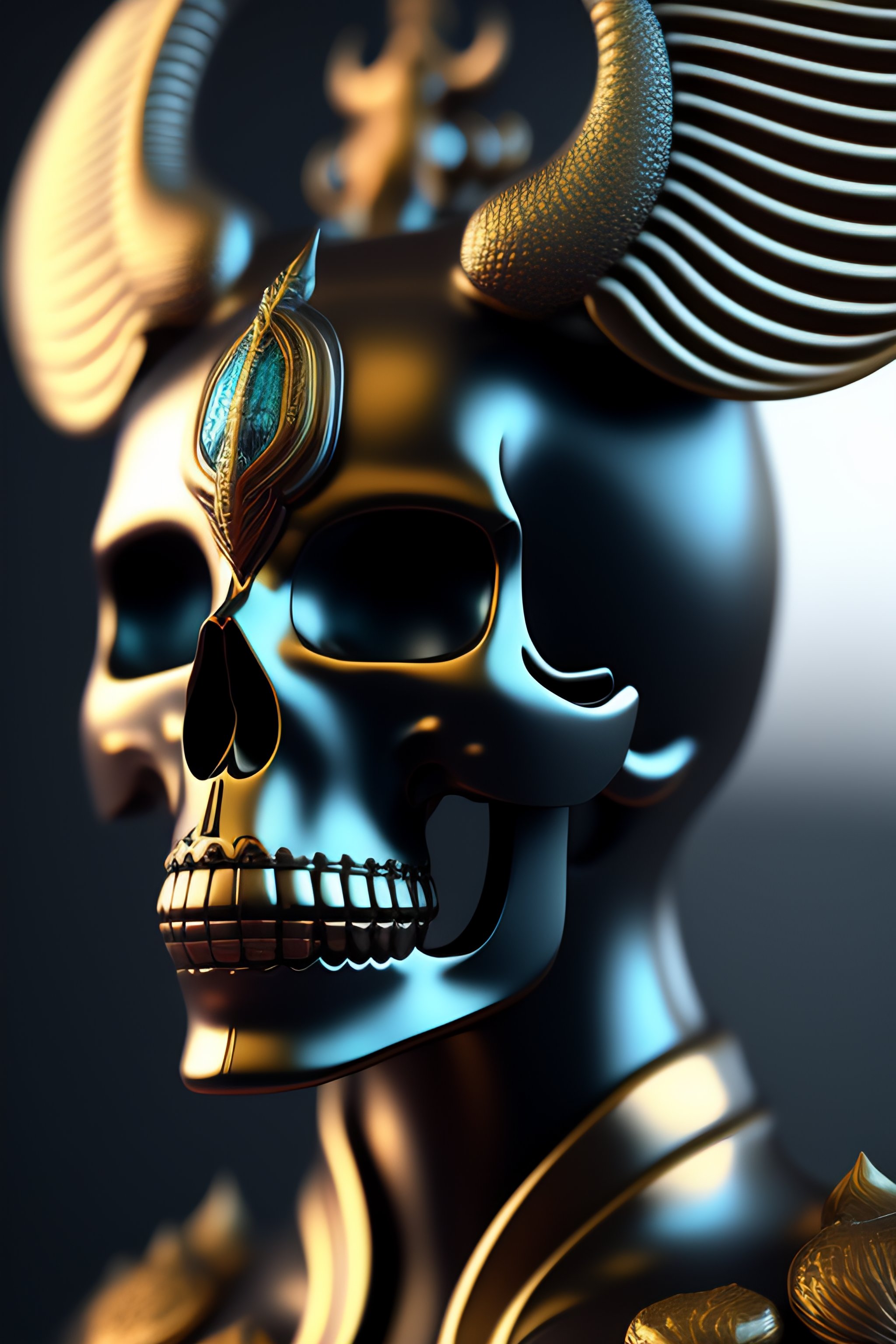 Lexica - Goddess skull face close-up portrait ram skull. hard surface ...