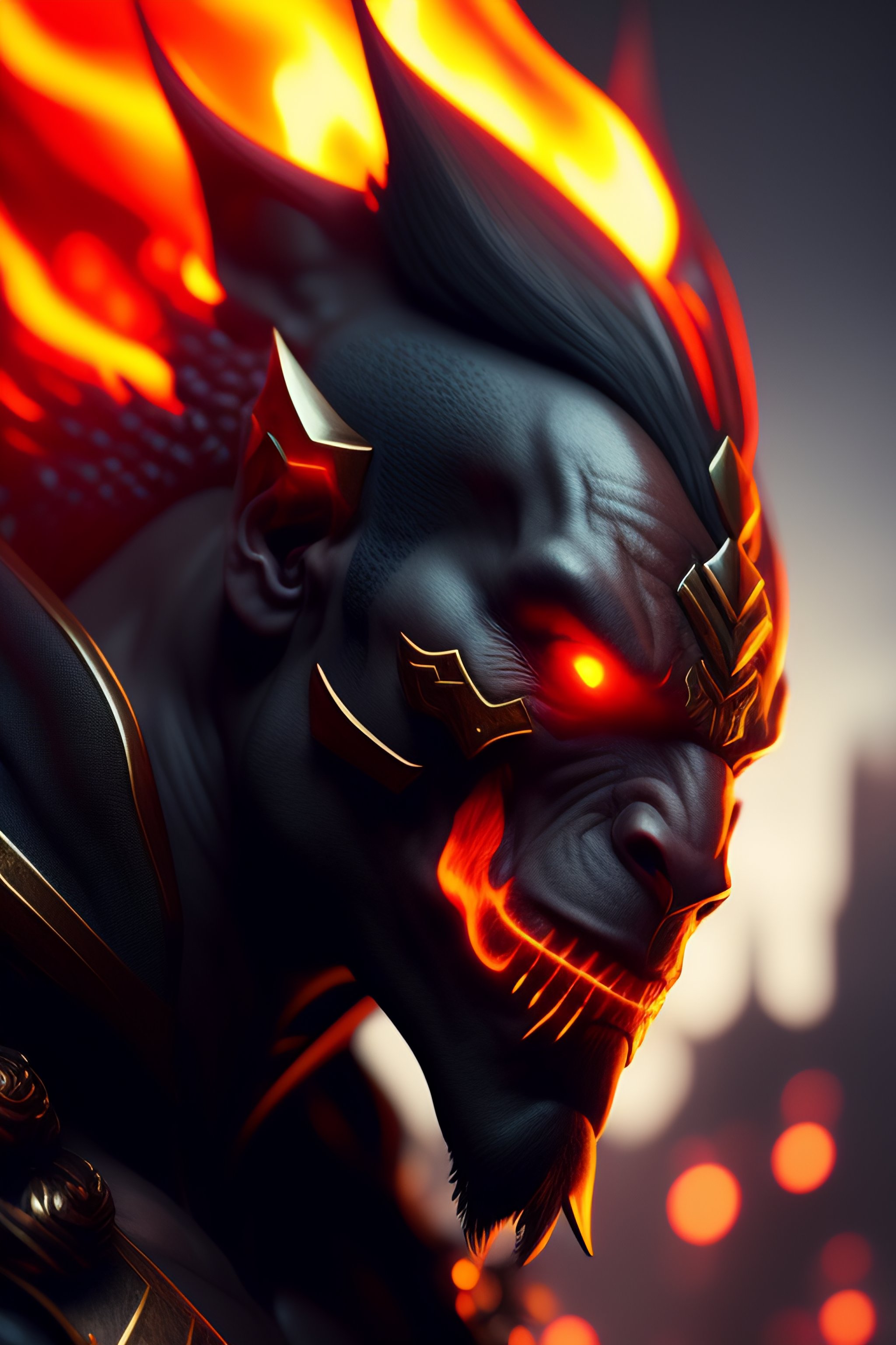 Lexica - A portrait of dark orc casting fire - ball and shoot it ...