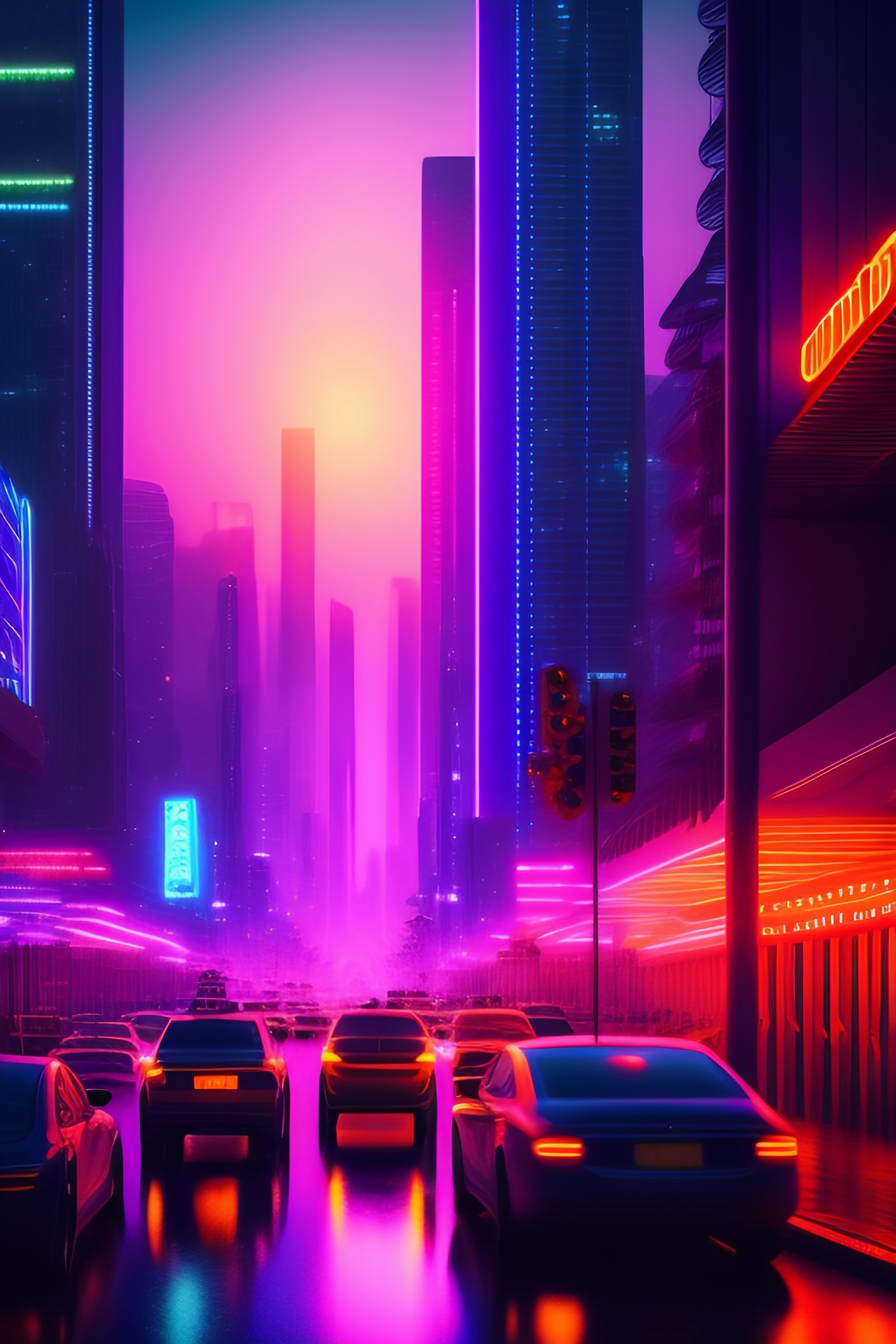 Lexica - Future city ,neon light, 8k , high definition,