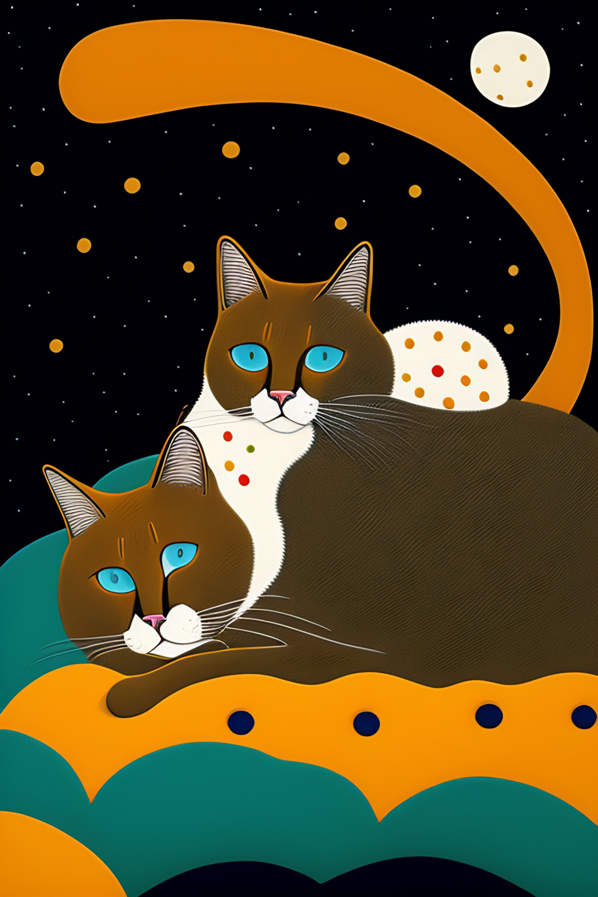 Lexica - 2 cats cuddling by Jon Klassen and Fred tomaselli