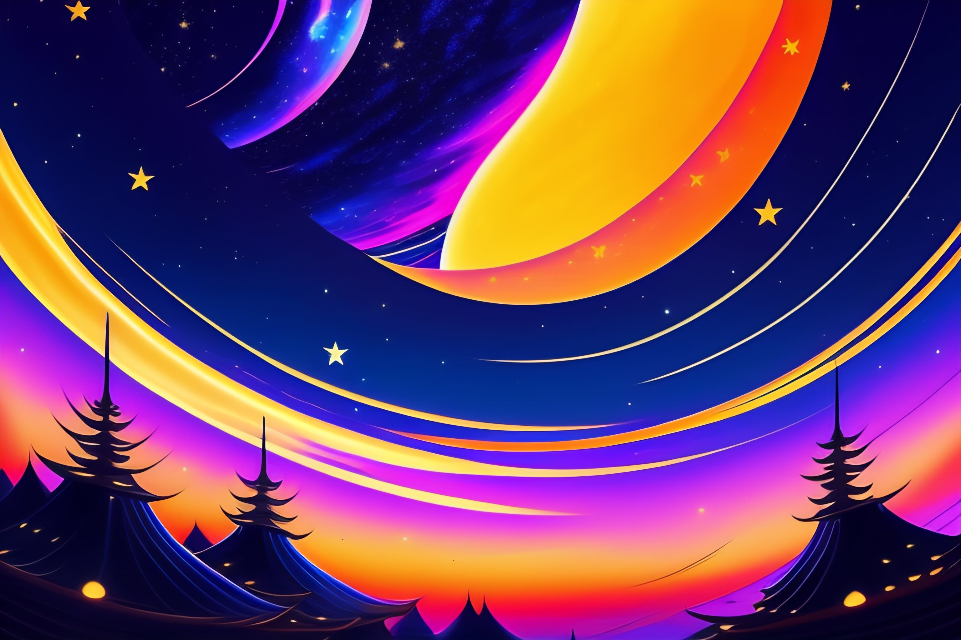 Lexica - 2000's japan anime style. Stars are in the middle, the ...