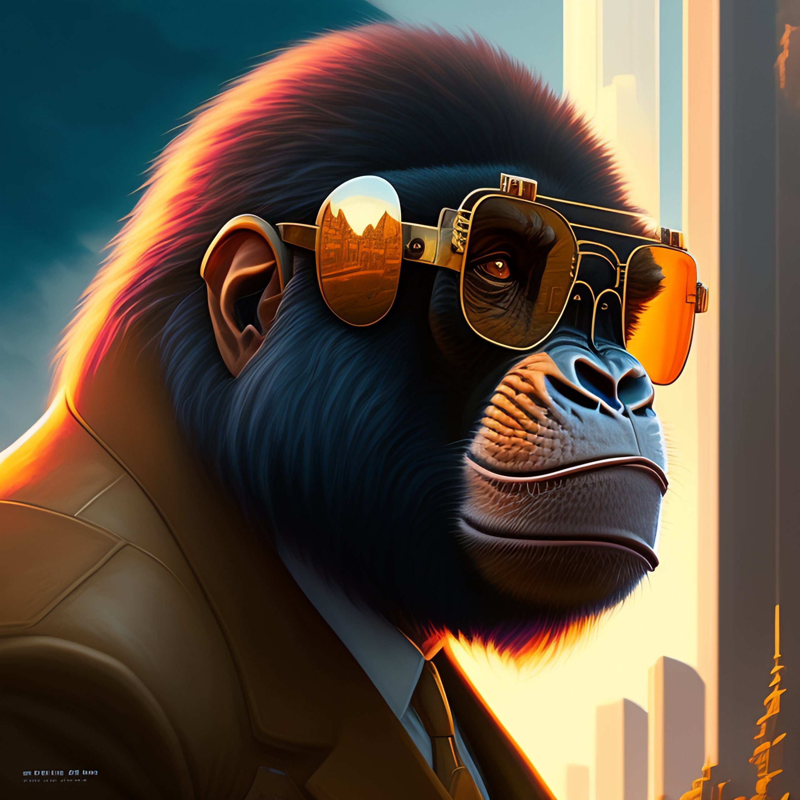 Lexica - Winston the ape from overwatch, square brim glasses, character ...
