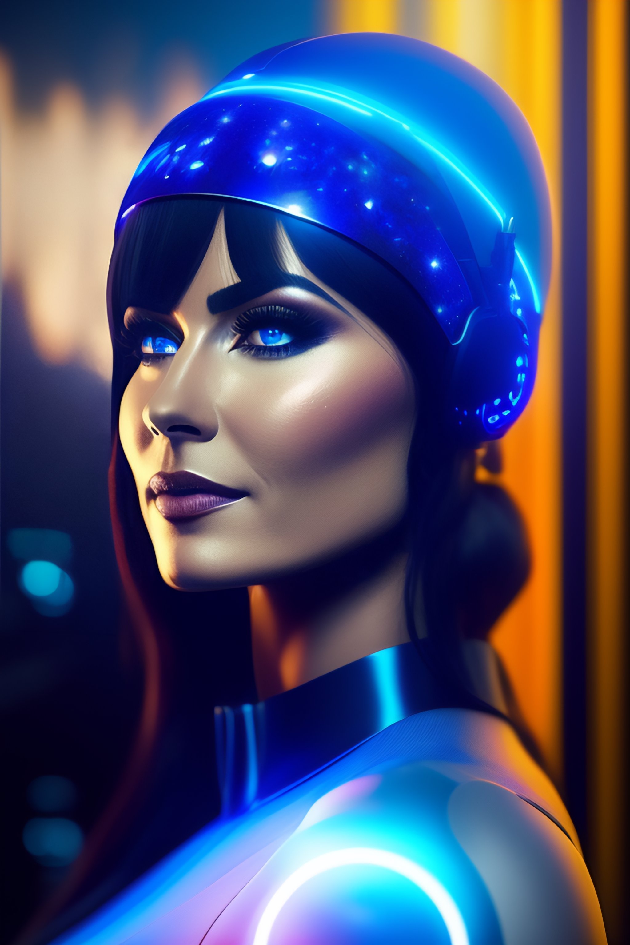 Lexica - Cortana hologram from halo with headpones on