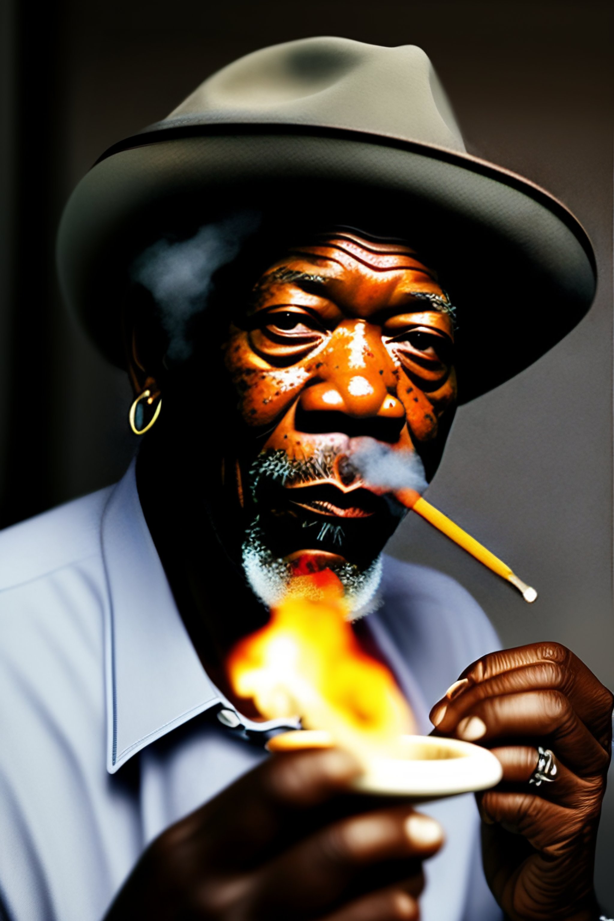 Lexica - Morgan Freeman smoking a joint
